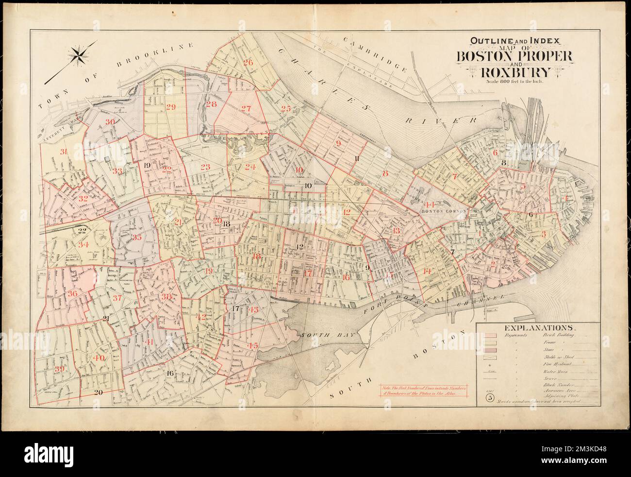 Outline and index map of Boston proper and Roxbury , Boston Mass., Maps ...
