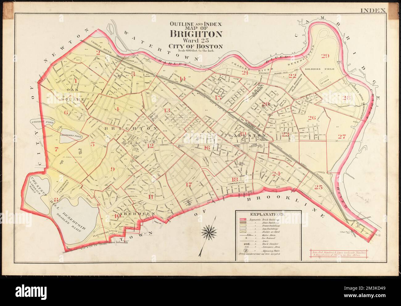 Outline and index map of Brighton, ward 25, city of Boston , Boston ...