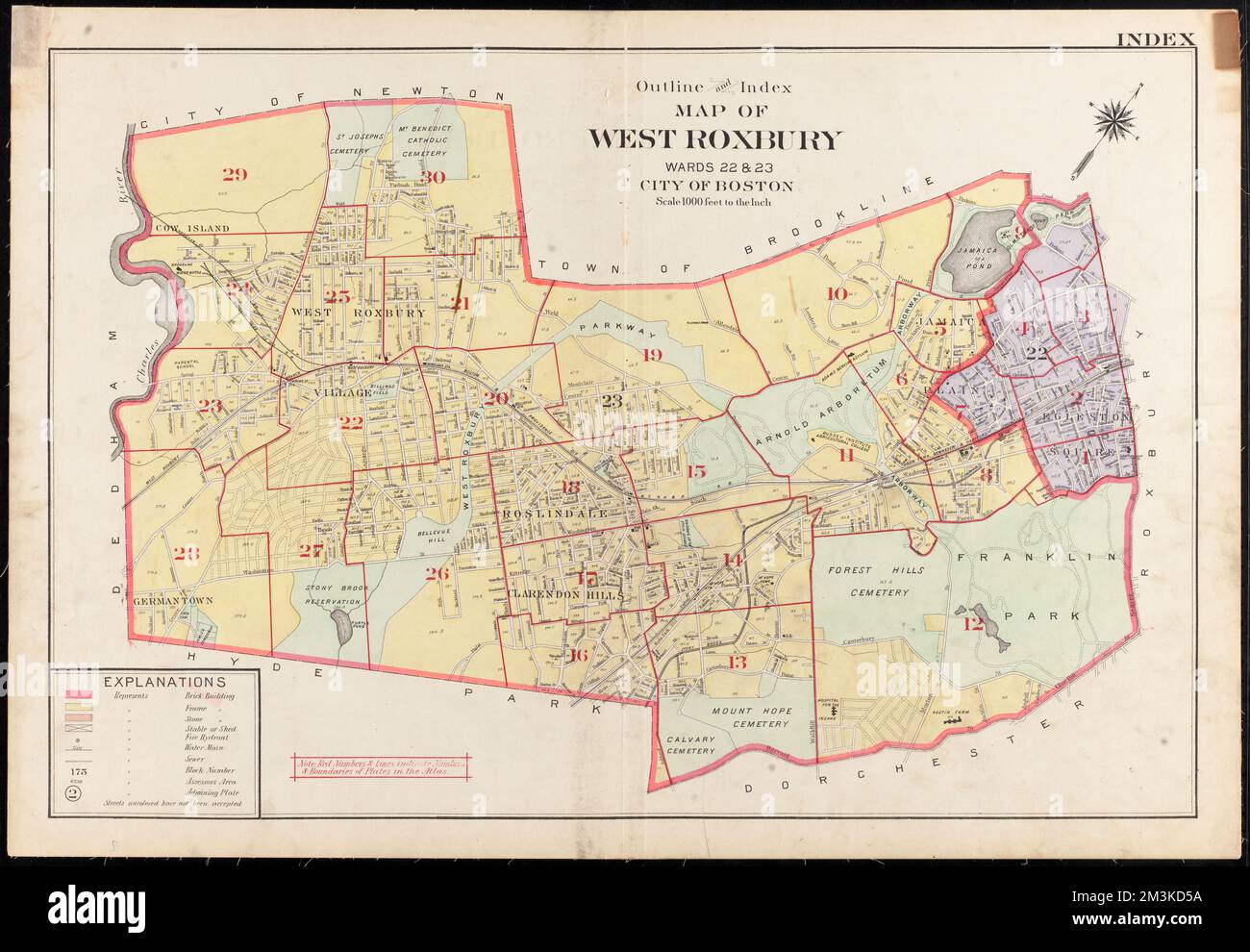 Outline and index map of West Roxbury, wards 22 & 23, city of Boston ...