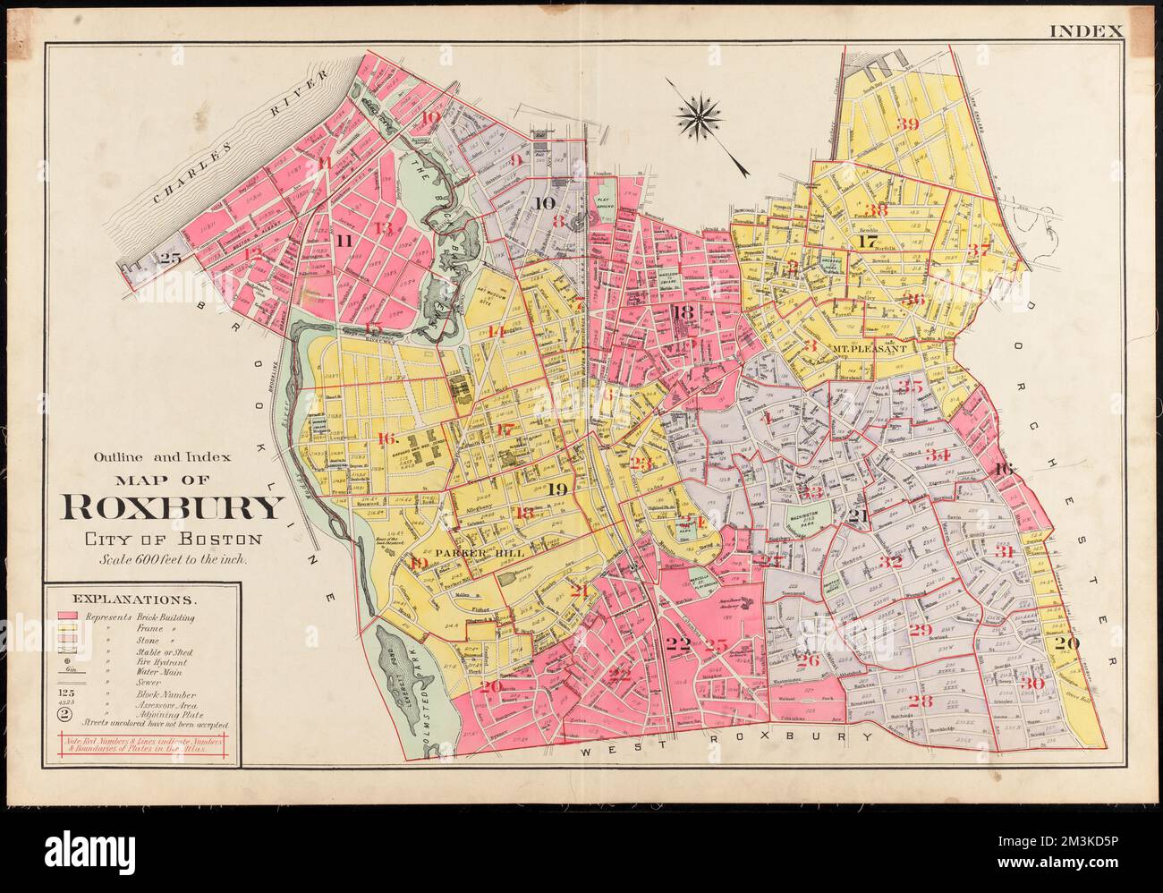 Outline and index map of Roxbury, city of Boston , Boston Mass., Maps ...
