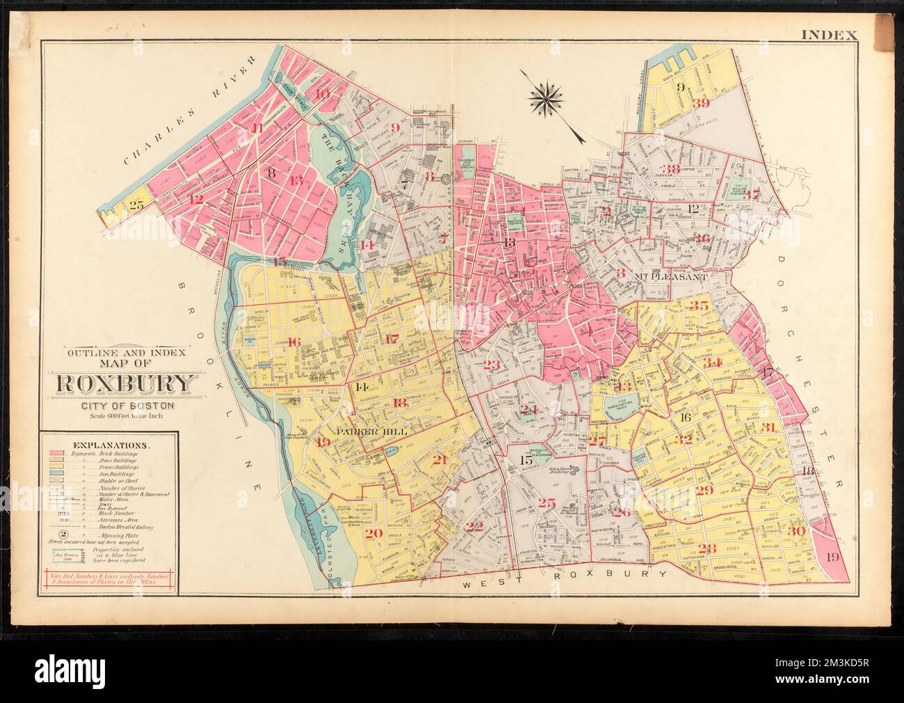 Outline and index map of Roxbury, city of Boston , Boston Mass., Maps ...