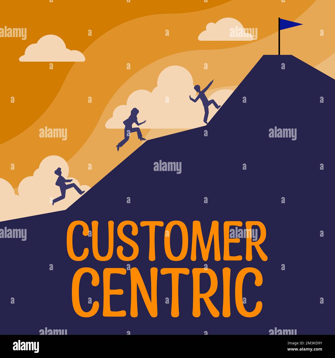 Conceptual caption Customer Centric. Word Written on process of looking ...