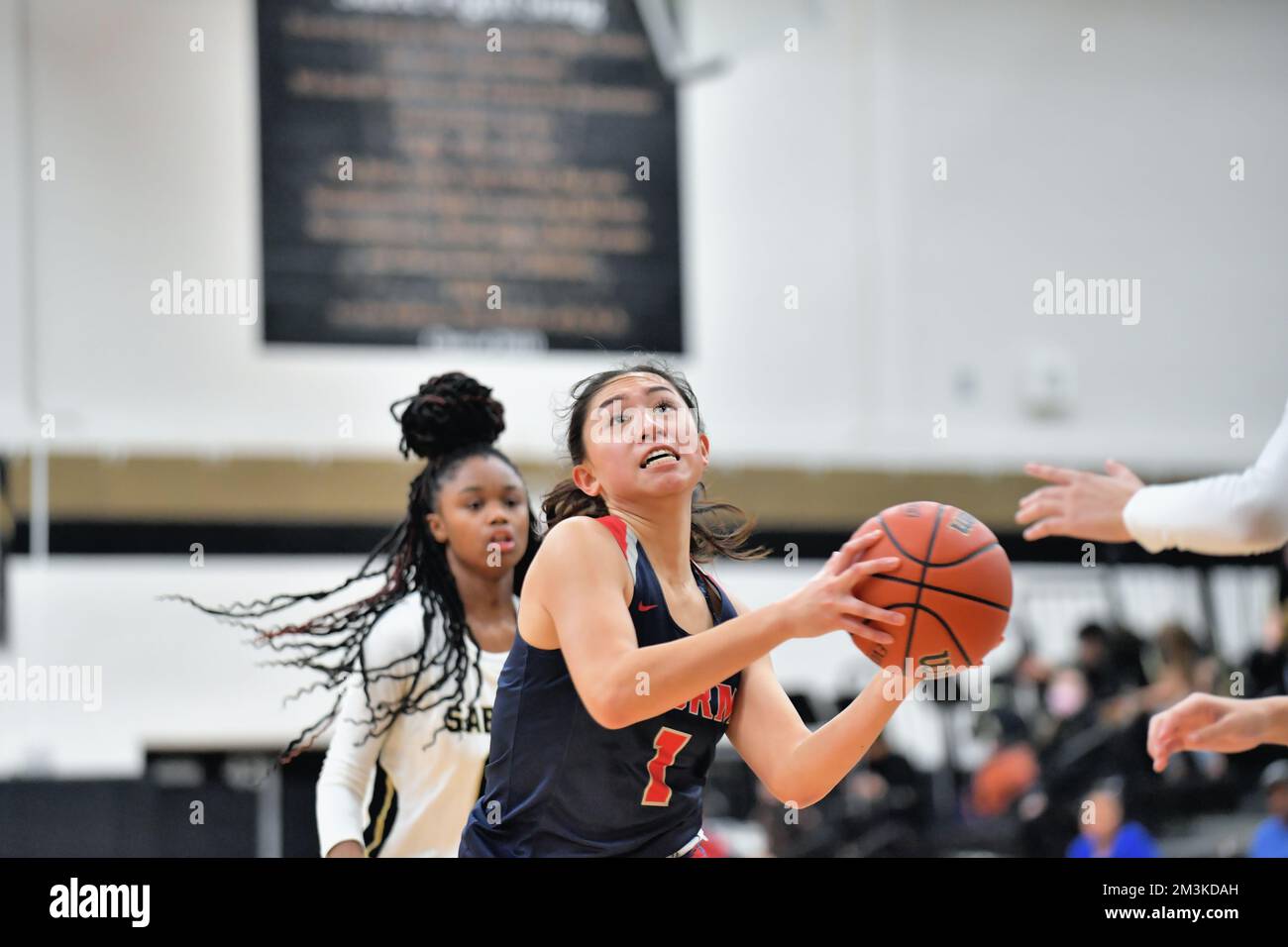 USA. Player finishing off a scoring drive with an open lane to the ...