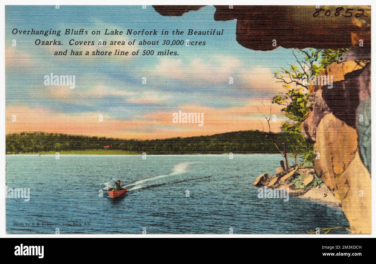 Overhanging bluffs on Lake Norfolk in the beautiful Ozarks. Covers an ...