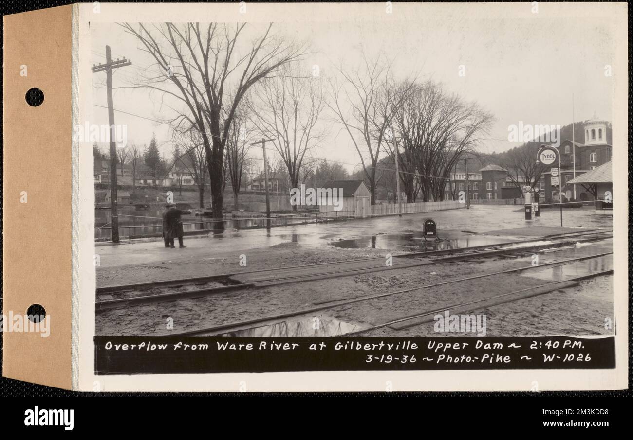 Overflow from Ware River at Gilbertville upper dam, Gilbertville ...