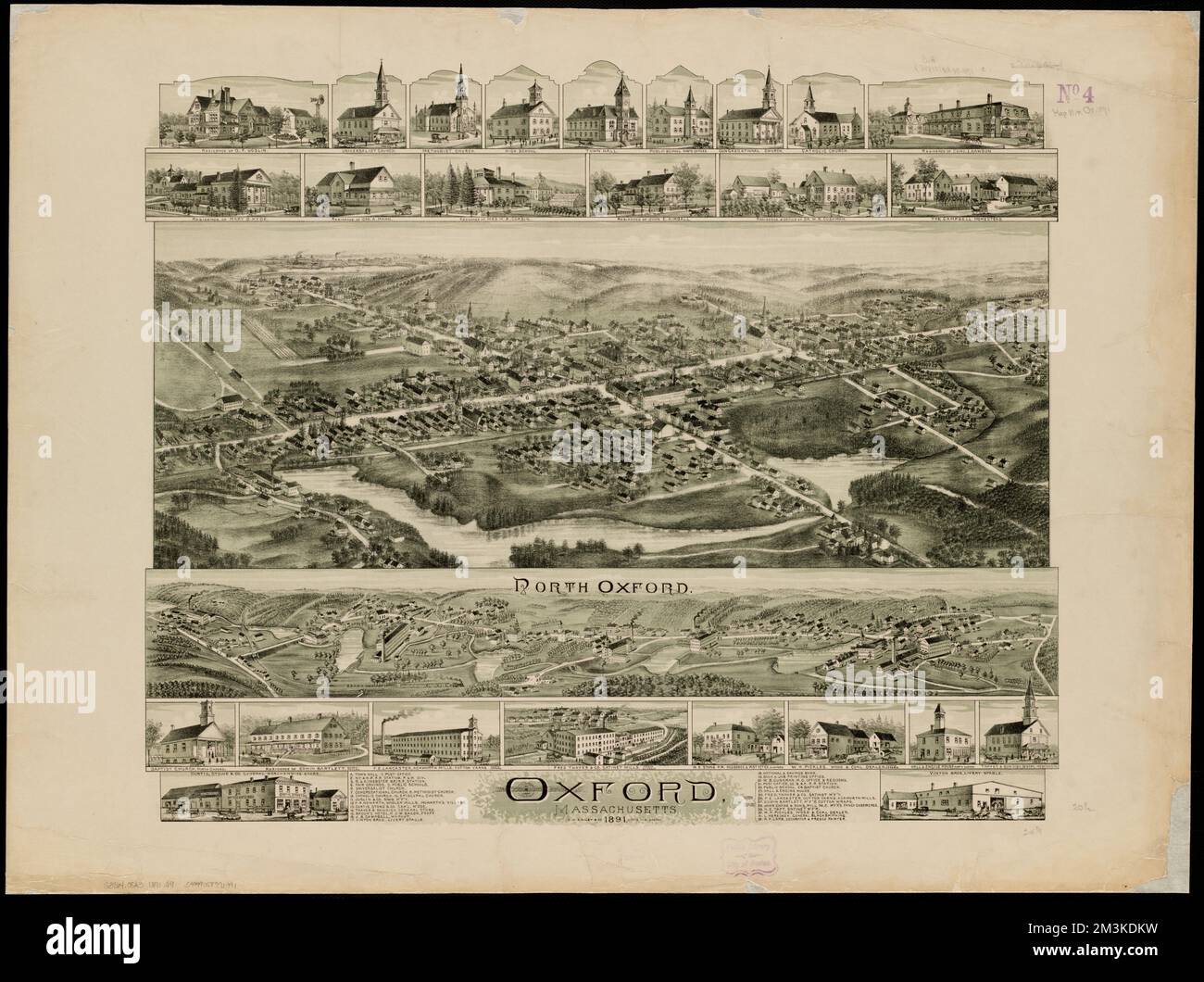 Oxford, Massachusetts : 1891 , Oxford Mass., Aerial views Norman B ...