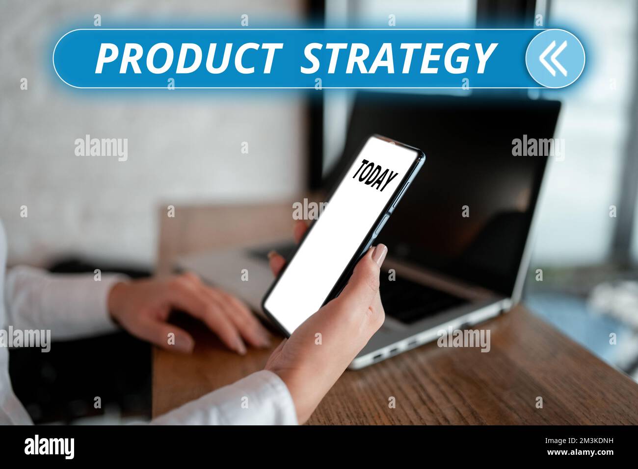 Conceptual caption Product Strategy. Business concept long term plan ...