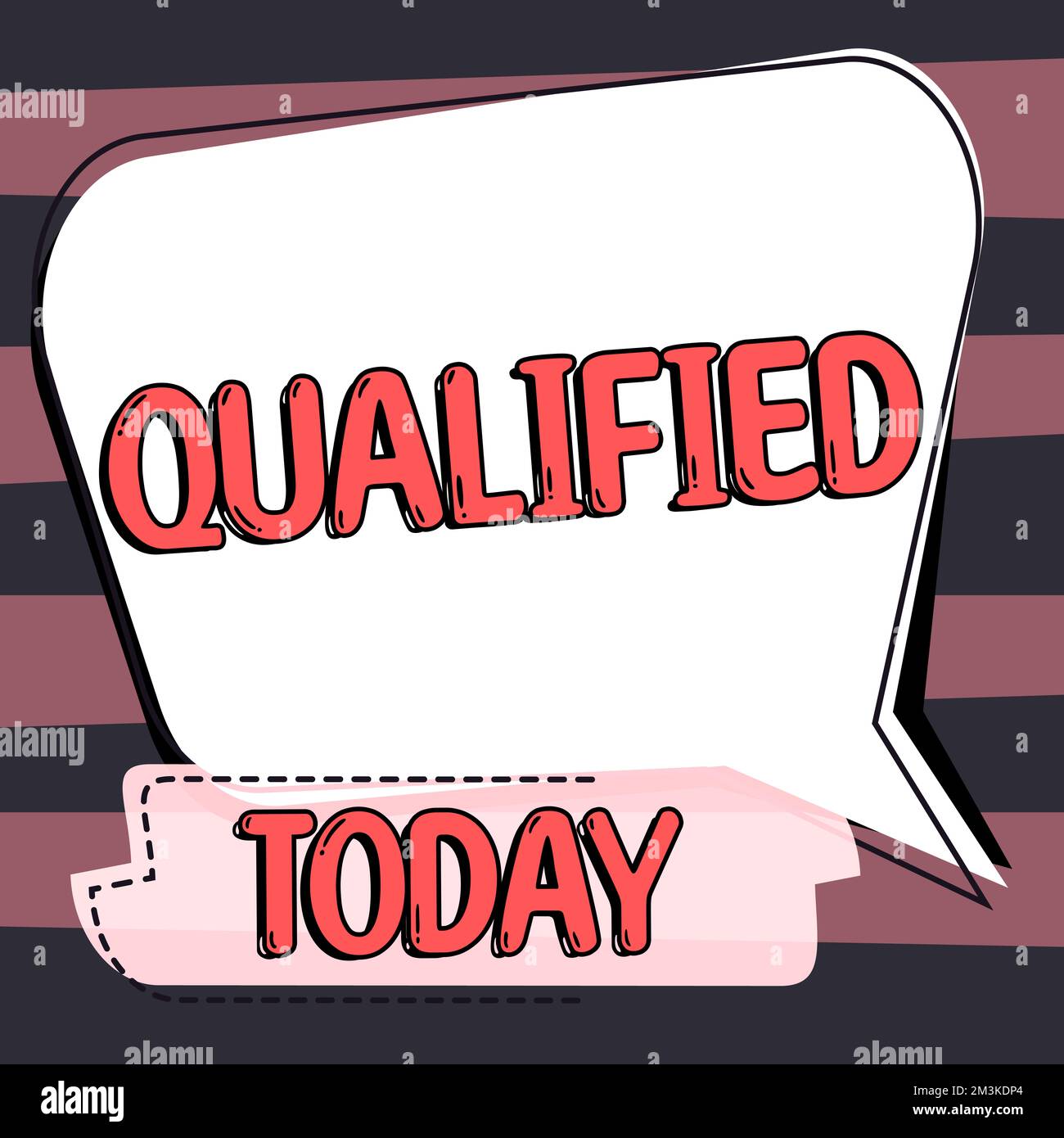 Text sign showing Qualified. Concept meaning Officially trained to ...