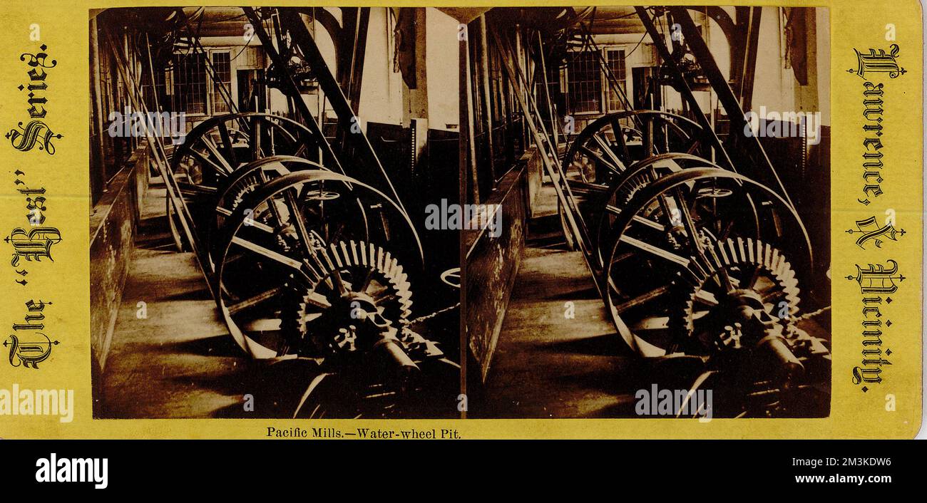 Pacific Mills, water wheel pit , Textile industry, Pacific Mills Stock ...