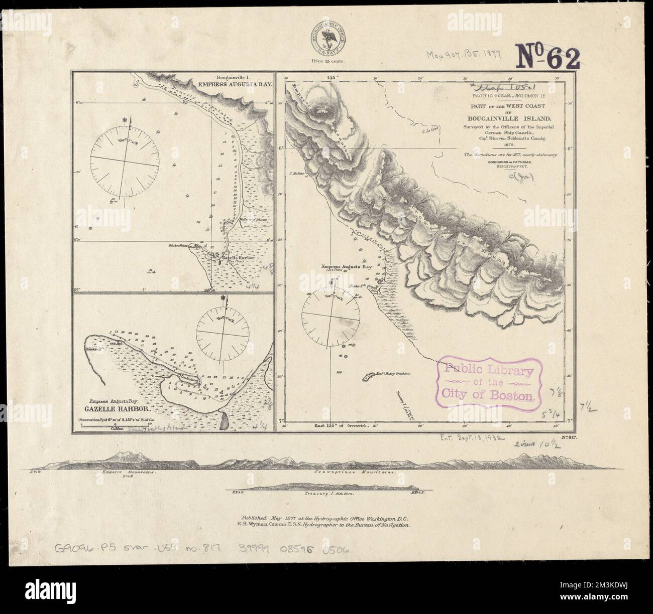 Pacific Ocean, Solomon Is., part of the west coast of Bougainville ...
