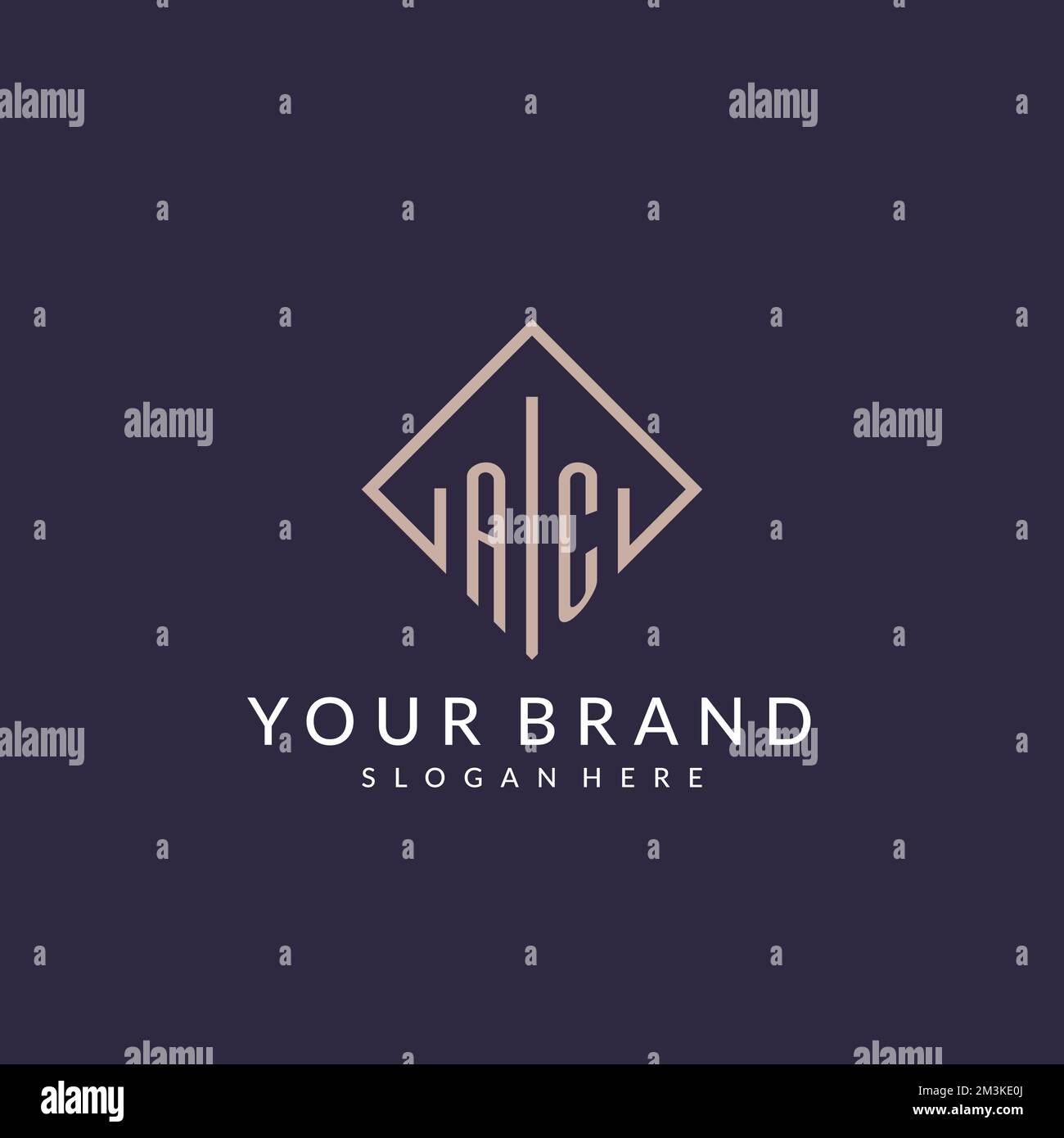 AC initial monogram logo with rectangle style design ideas Stock Vector ...