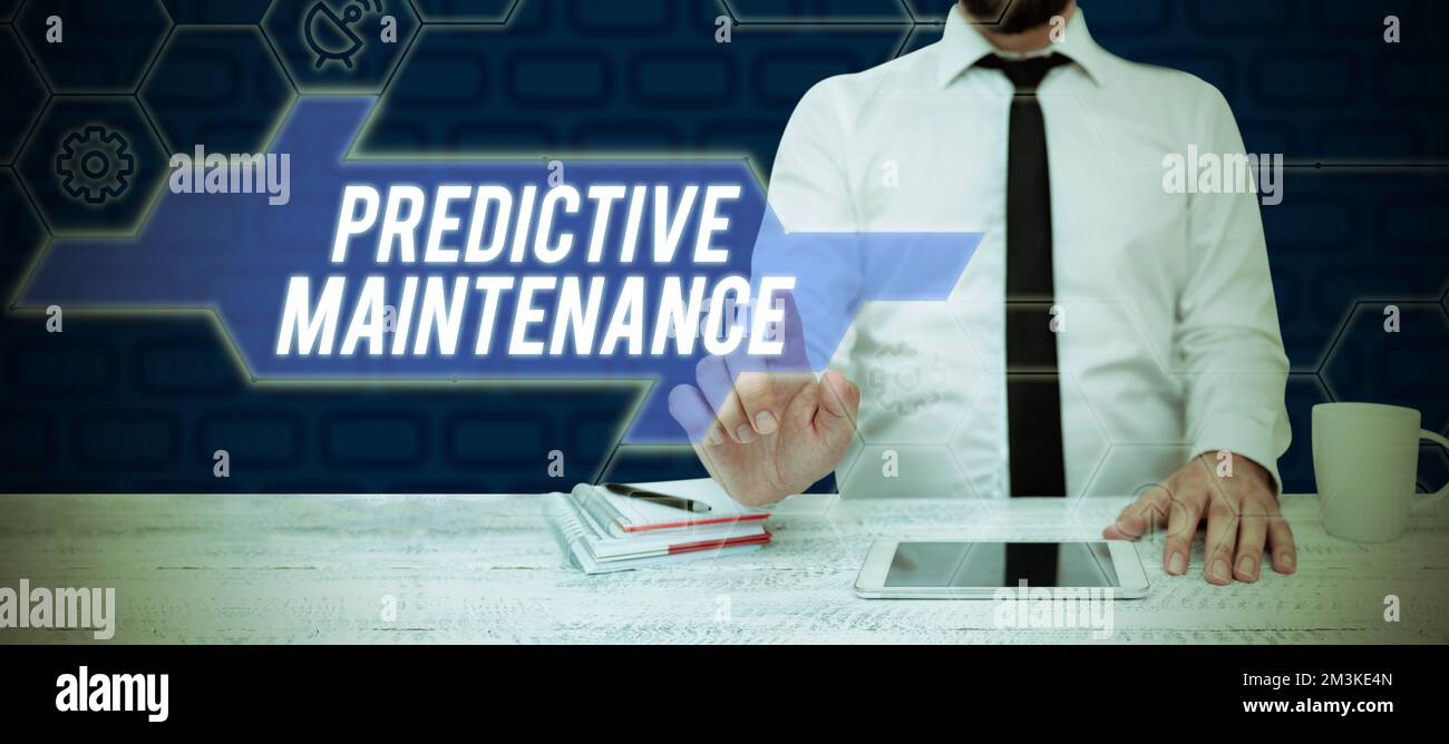 Hand writing sign Predictive Maintenance, Business overview Predict ...