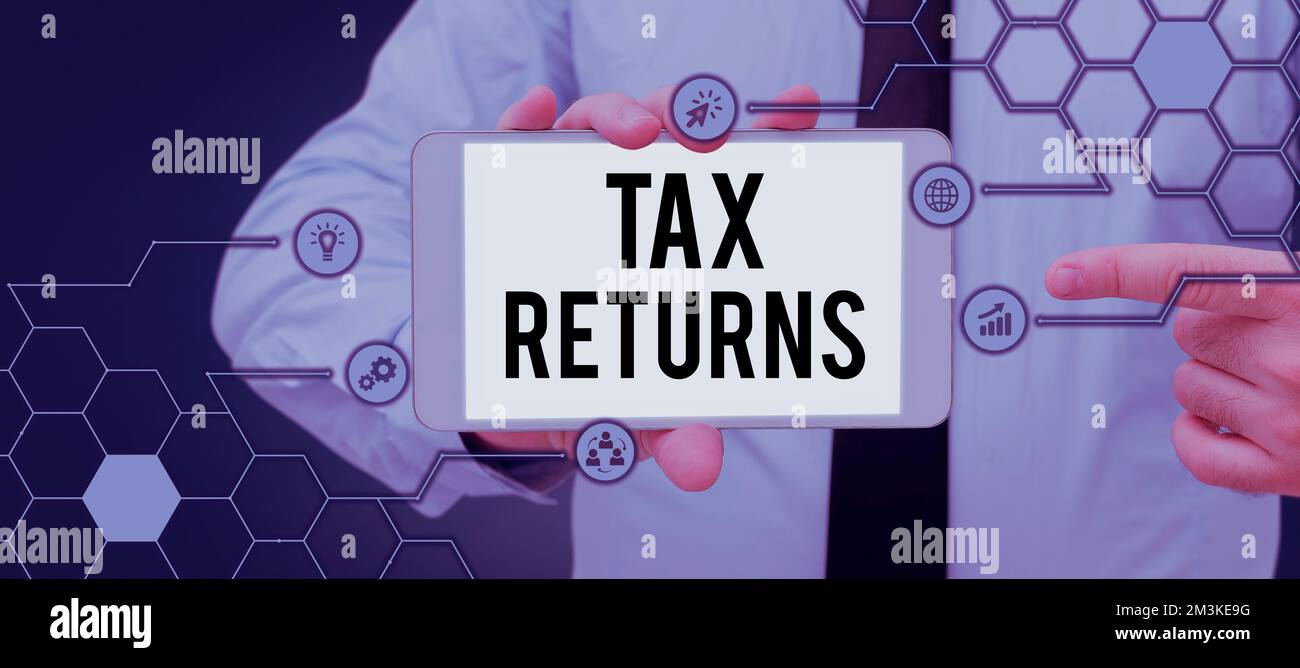 Conceptual caption Tax Returns. Business overview Tax payer financial ...