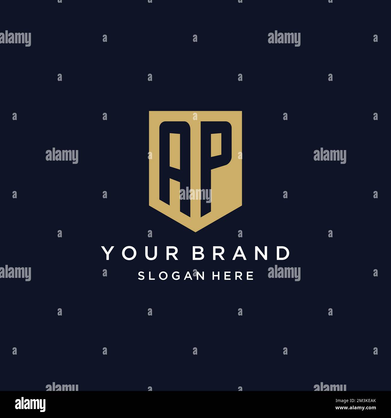 AP monogram initials logo design with shield icon template Stock Vector ...
