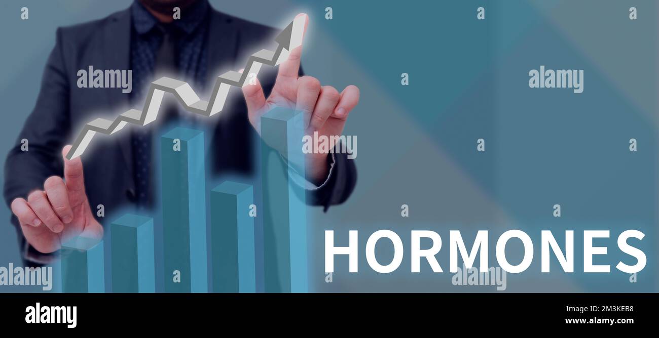 Text showing inspiration Hormones. Business concept regulatory ...