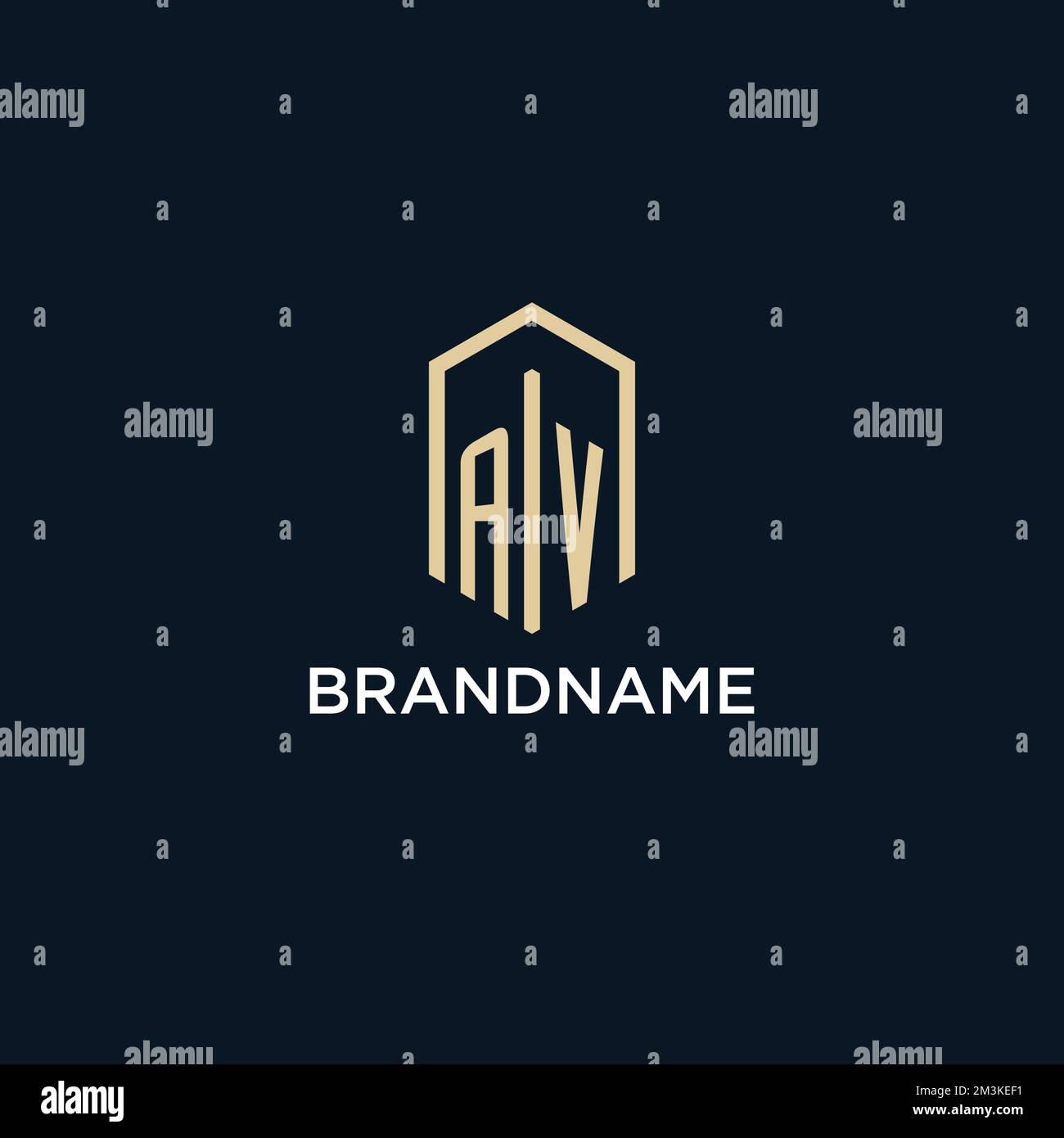AV initial monogram logo with hexagonal shape style, real estate logo design ideas inspiration ...