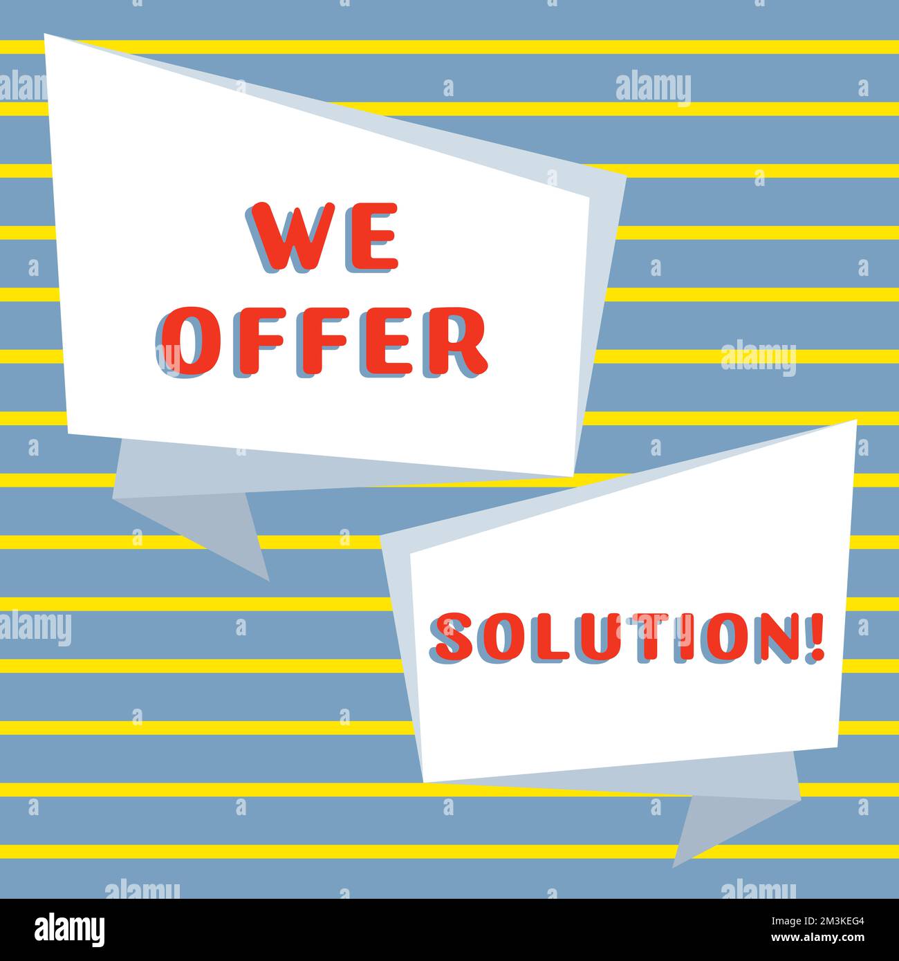 Hand writing sign We Offer Solution. Business concept give means of solving problem or dealing ...