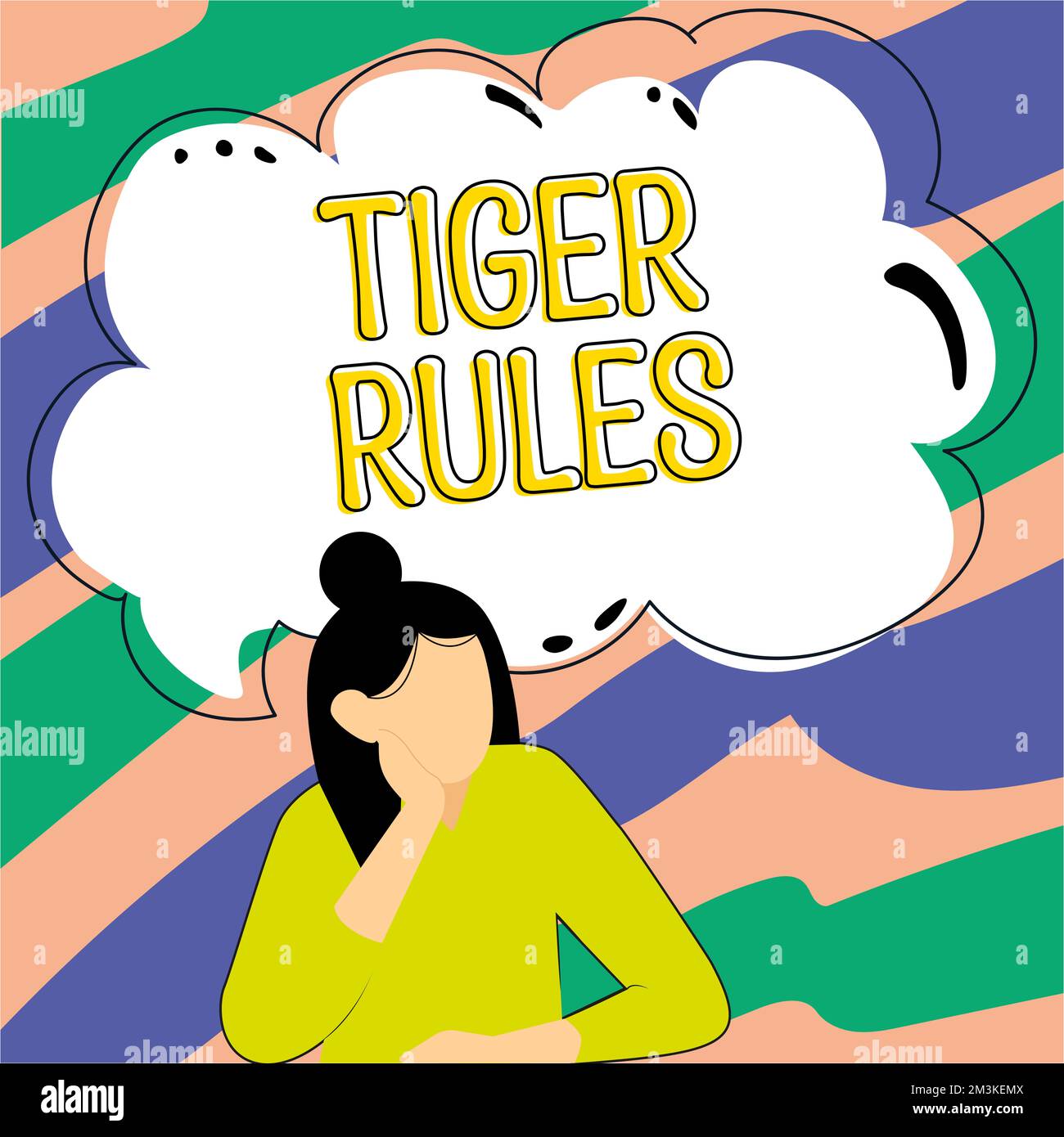 Text sign showing Tiger Rules. Business concept Willpower and personal ...