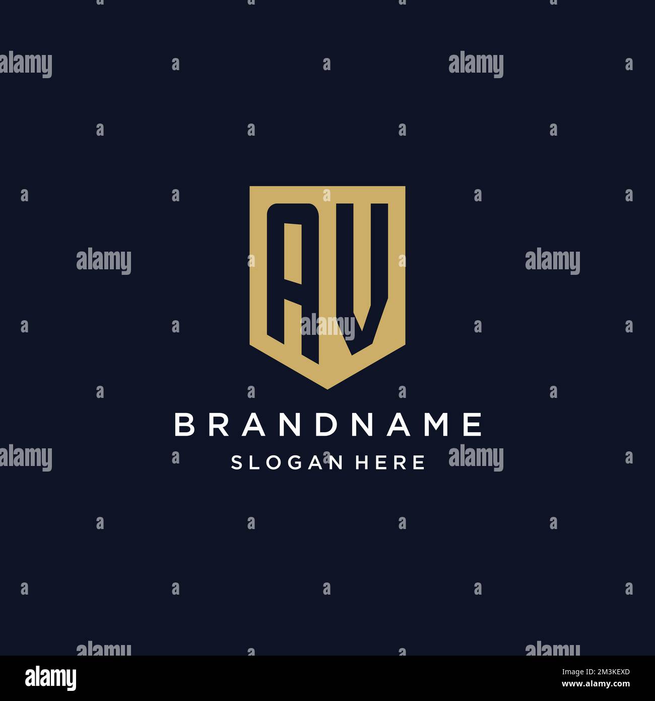 AV monogram initials logo design with shield icon template Stock Vector Image & Art - Alamy