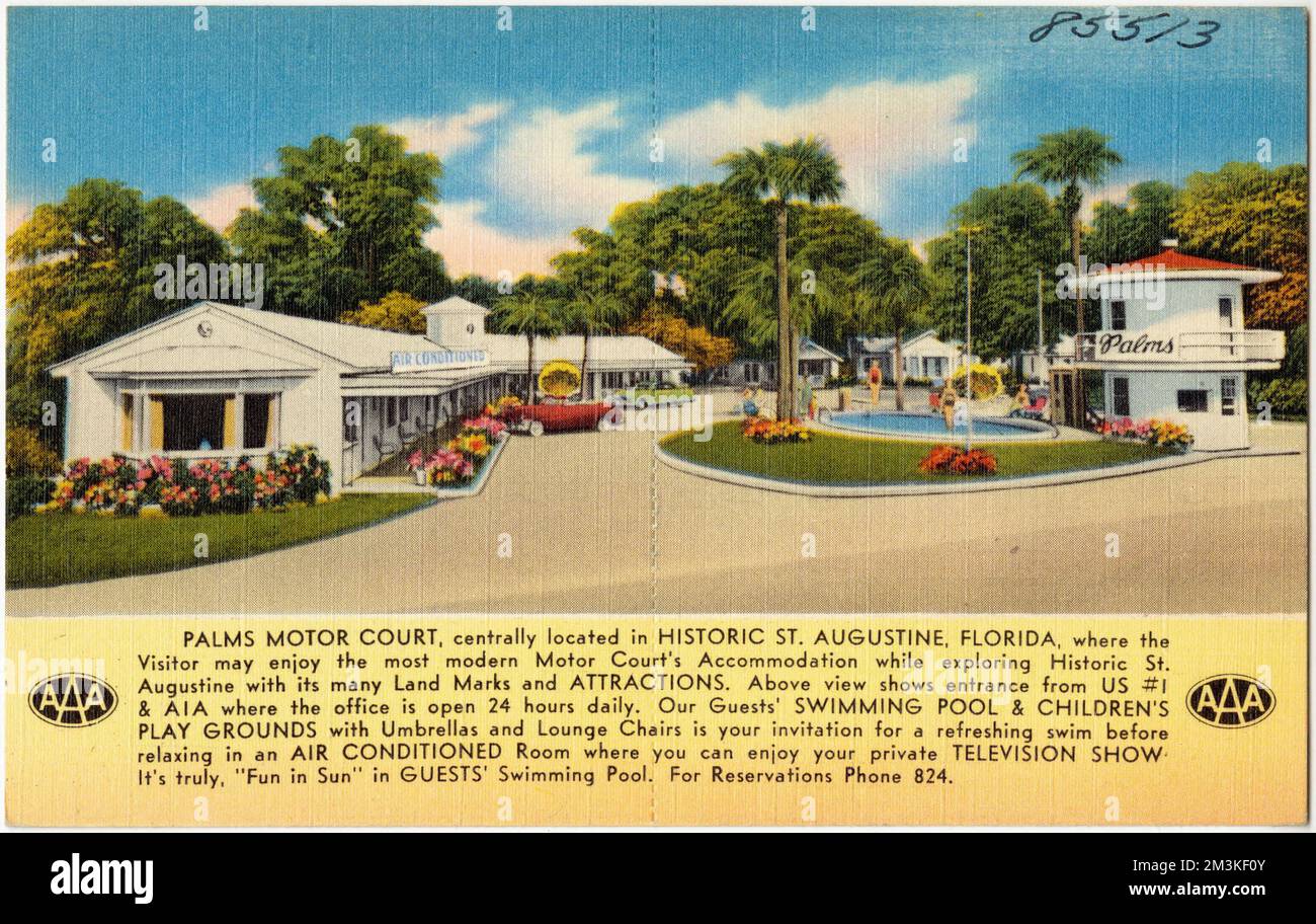 Palms Motor Court , Motels, Tichnor Brothers Collection, postcards of ...