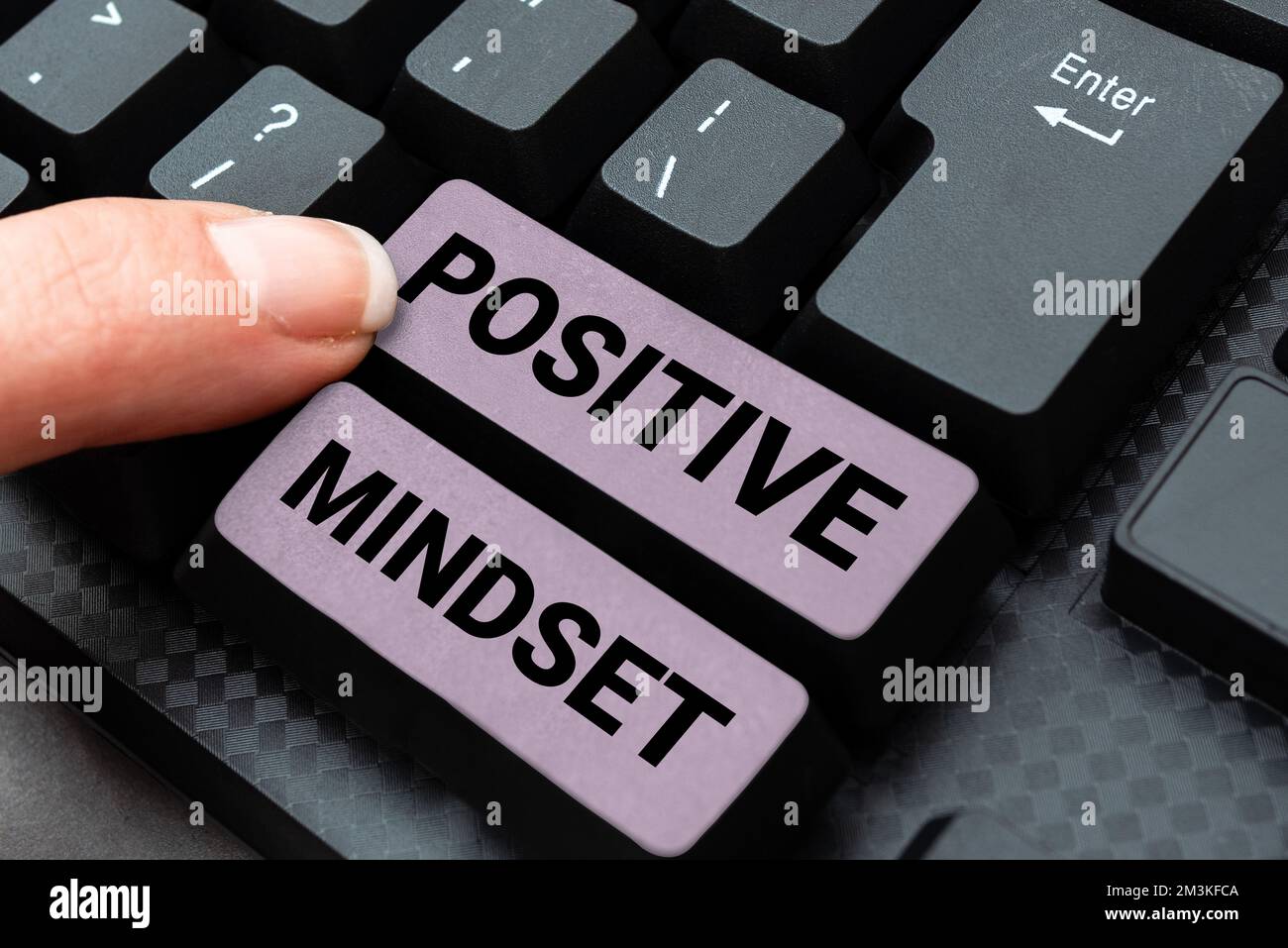 Hand writing sign Positive Mindset. Business idea mental and emotional ...
