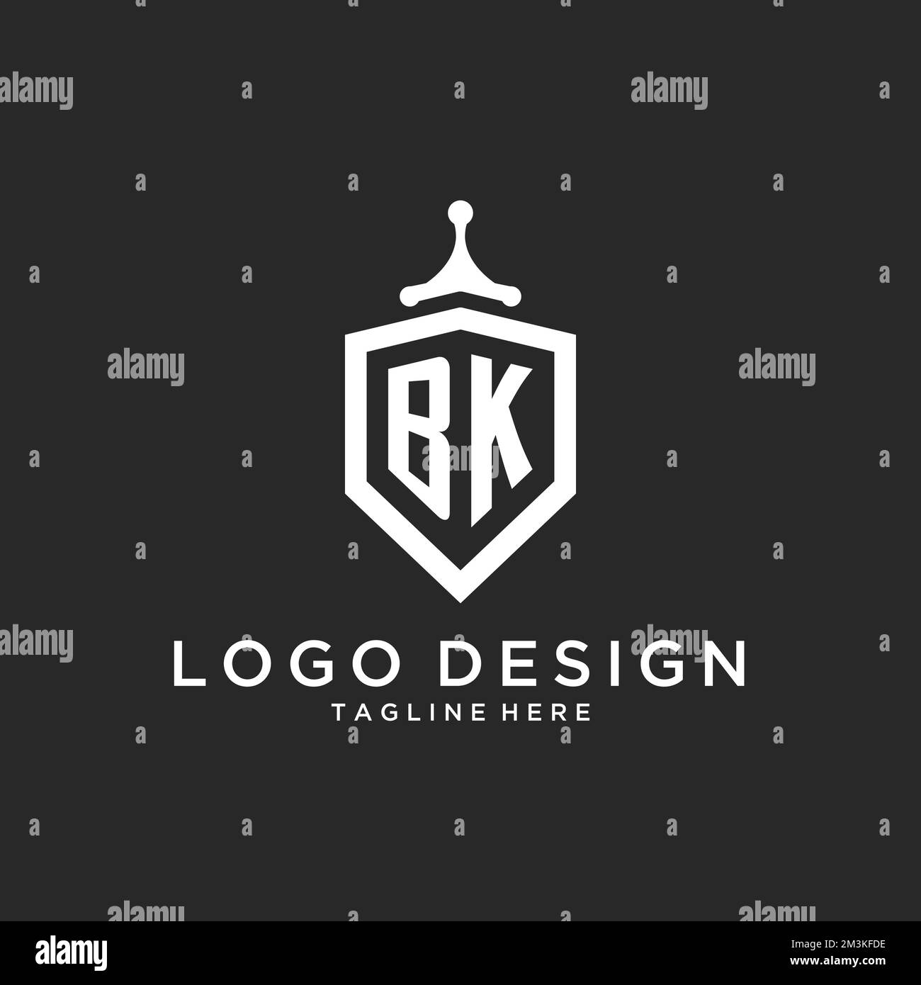 BK monogram logo initial with shield guard shape design ideas Stock Vector Image & Art - Alamy
