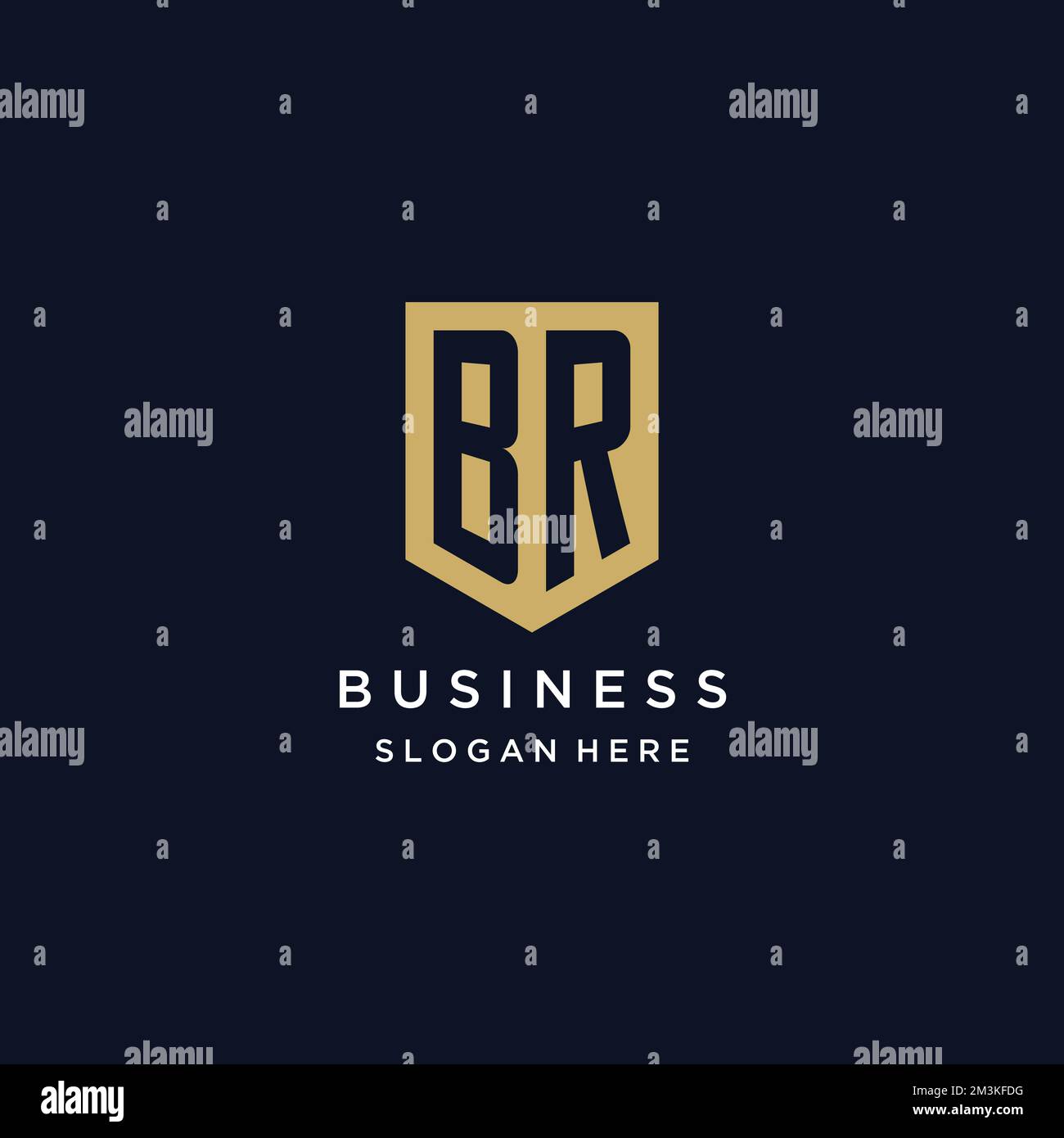 BR monogram initials logo design with shield icon template Stock Vector ...
