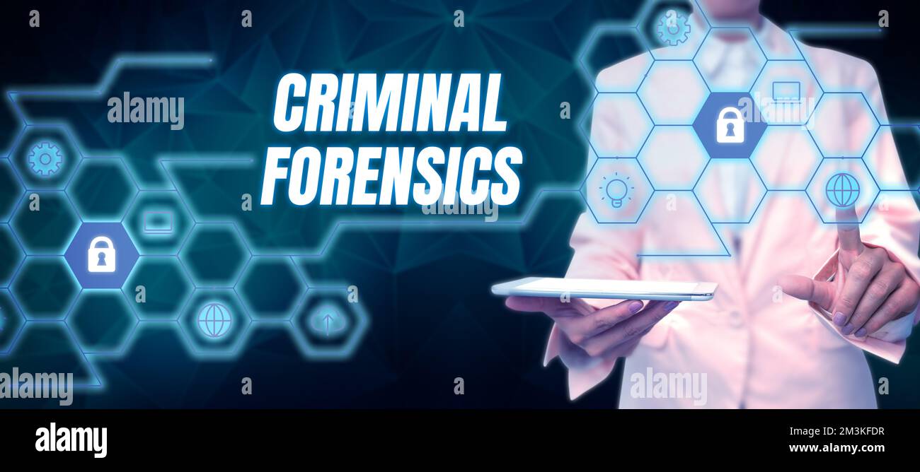 Sign displaying Criminal Forensics. Business approach Federal Offense ...