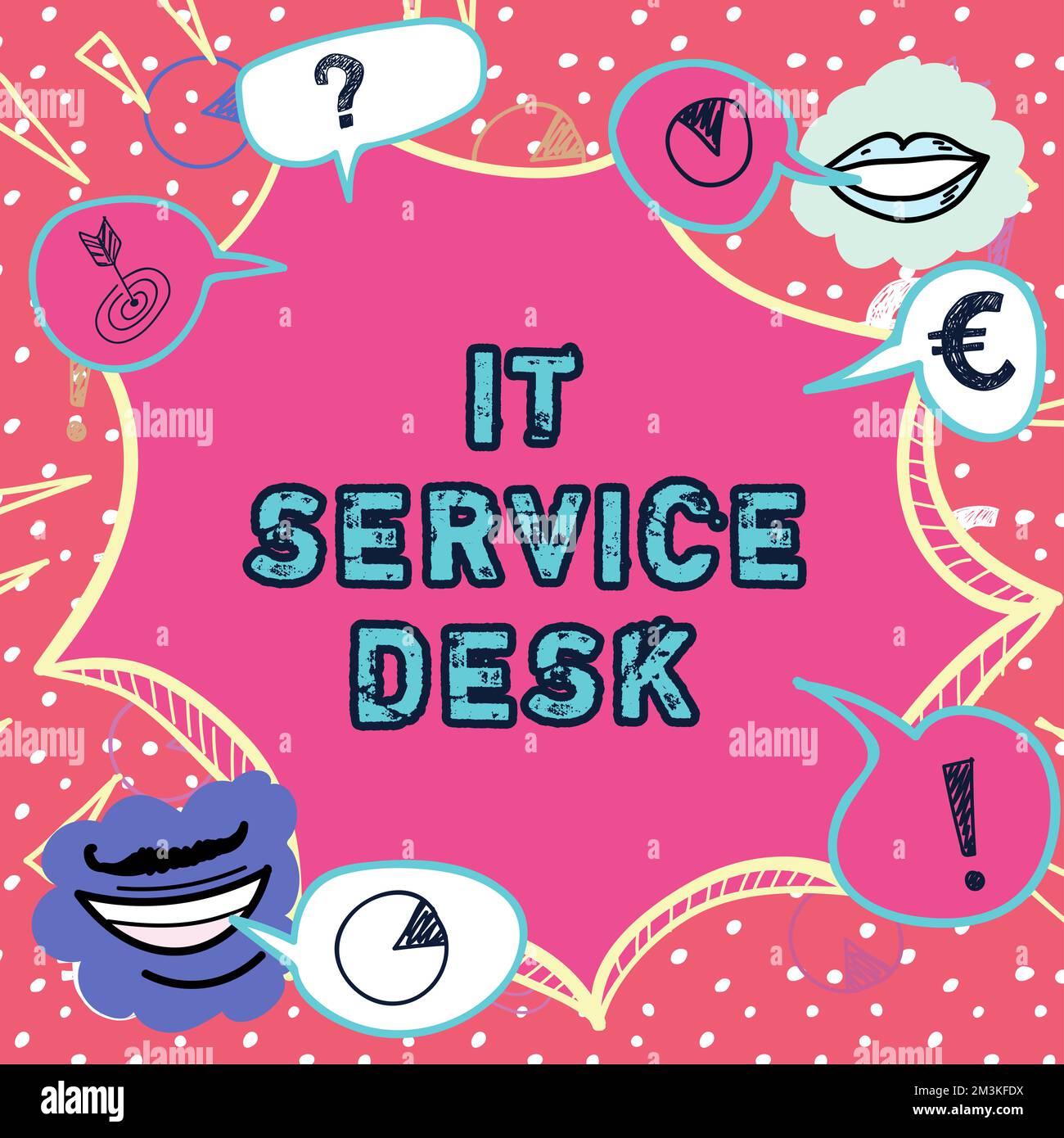 Text caption presenting It Service Desk. Business showcase ...