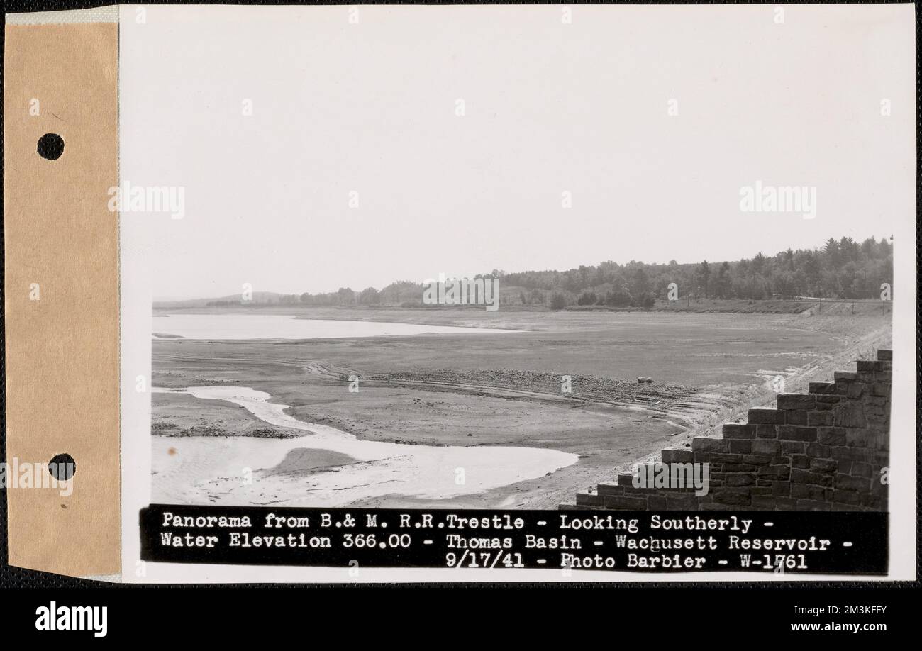 Panorama from Boston & Maine Railroad trestle, looking southerly, water ...