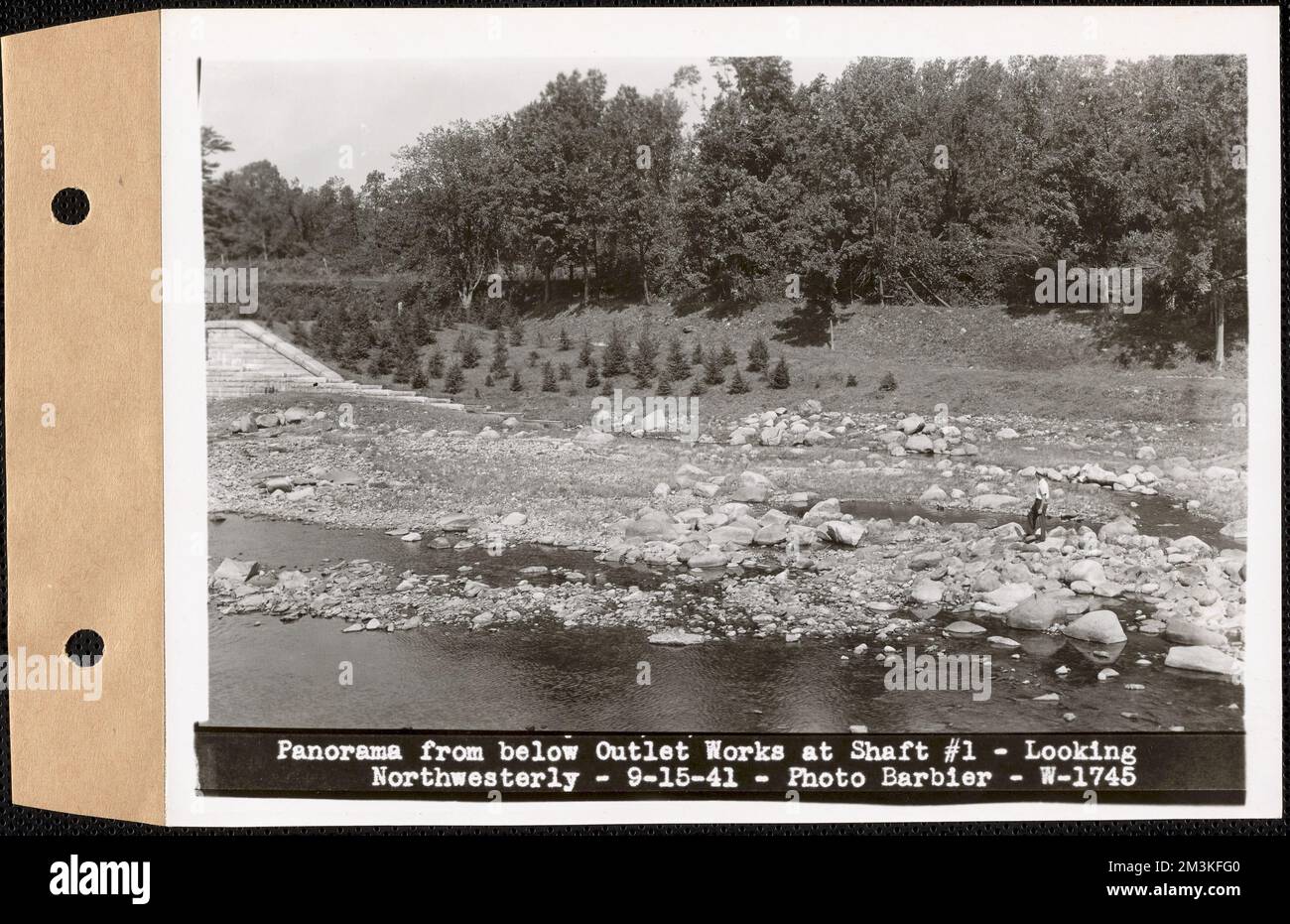 Panorama from below Outlet Works at Shaft #1, looking north westerly ...