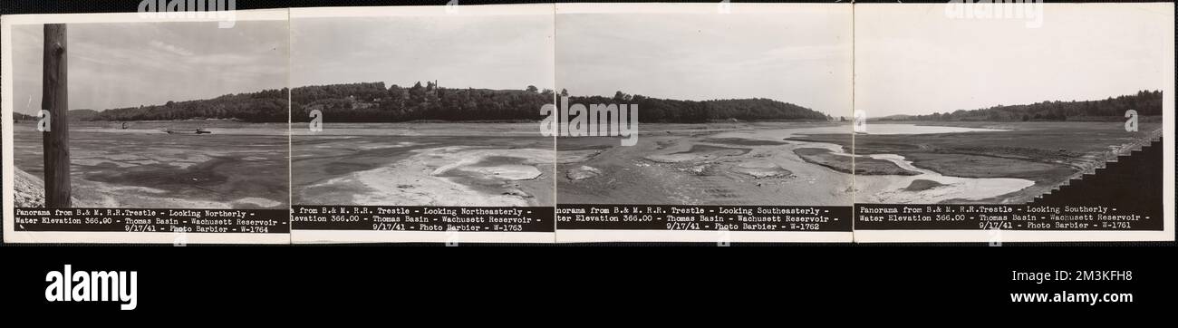 Panorama from Boston & Maine Railroad trestle, water elevation 366.00 ...
