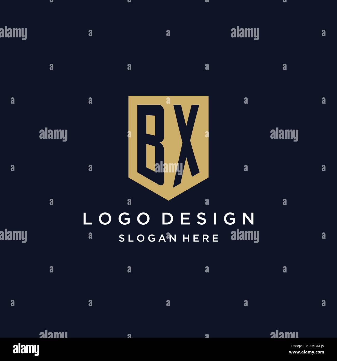 BX monogram initials logo design with shield icon template Stock Vector ...