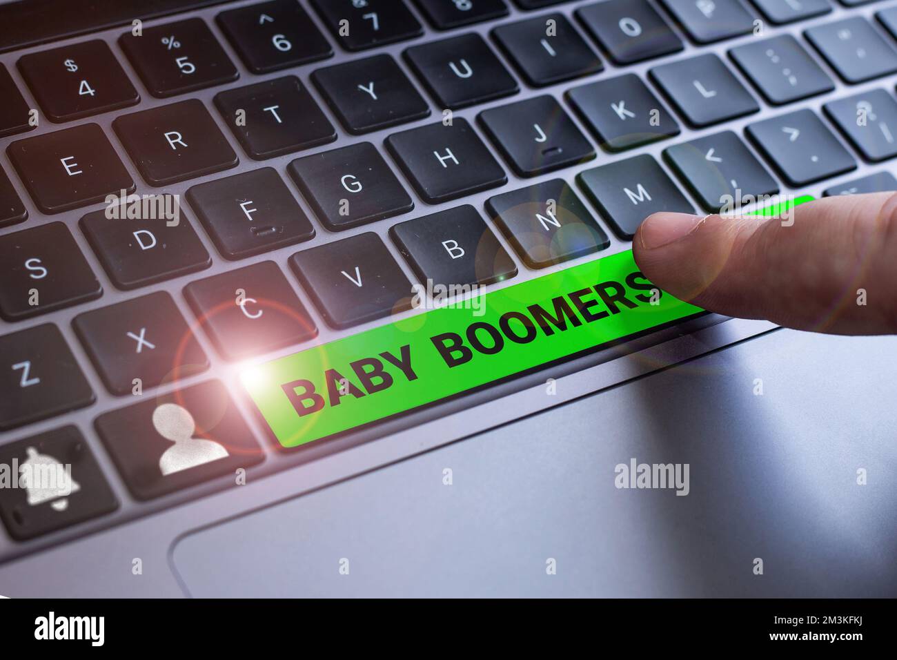 Text sign showing Baby Boomers, Word for person who is born in years ...