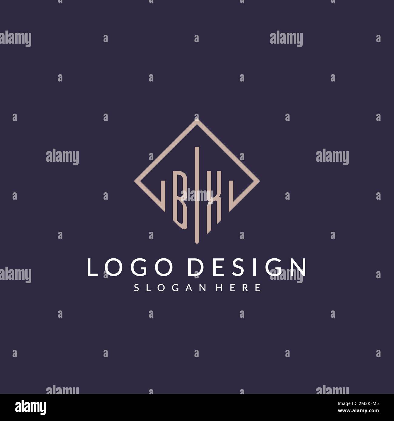 BX initial monogram logo with rectangle style design ideas Stock Vector ...