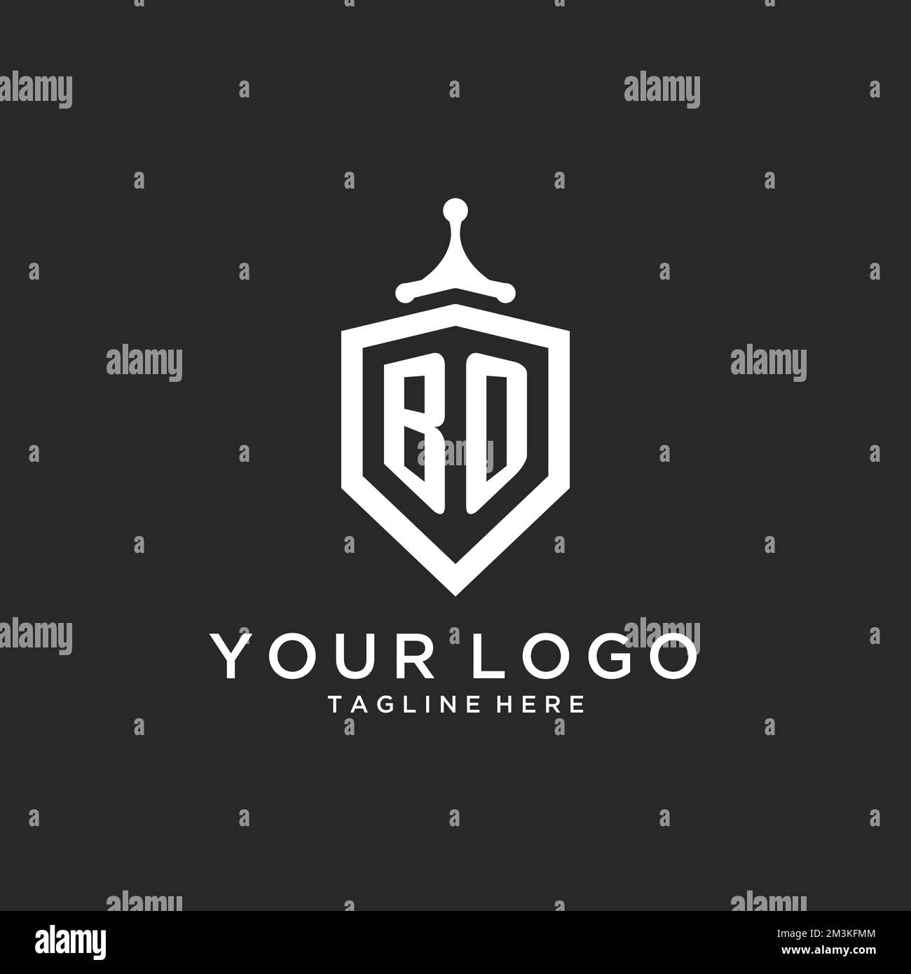 BO monogram logo initial with shield guard shape design ideas Stock Vector Image & Art - Alamy