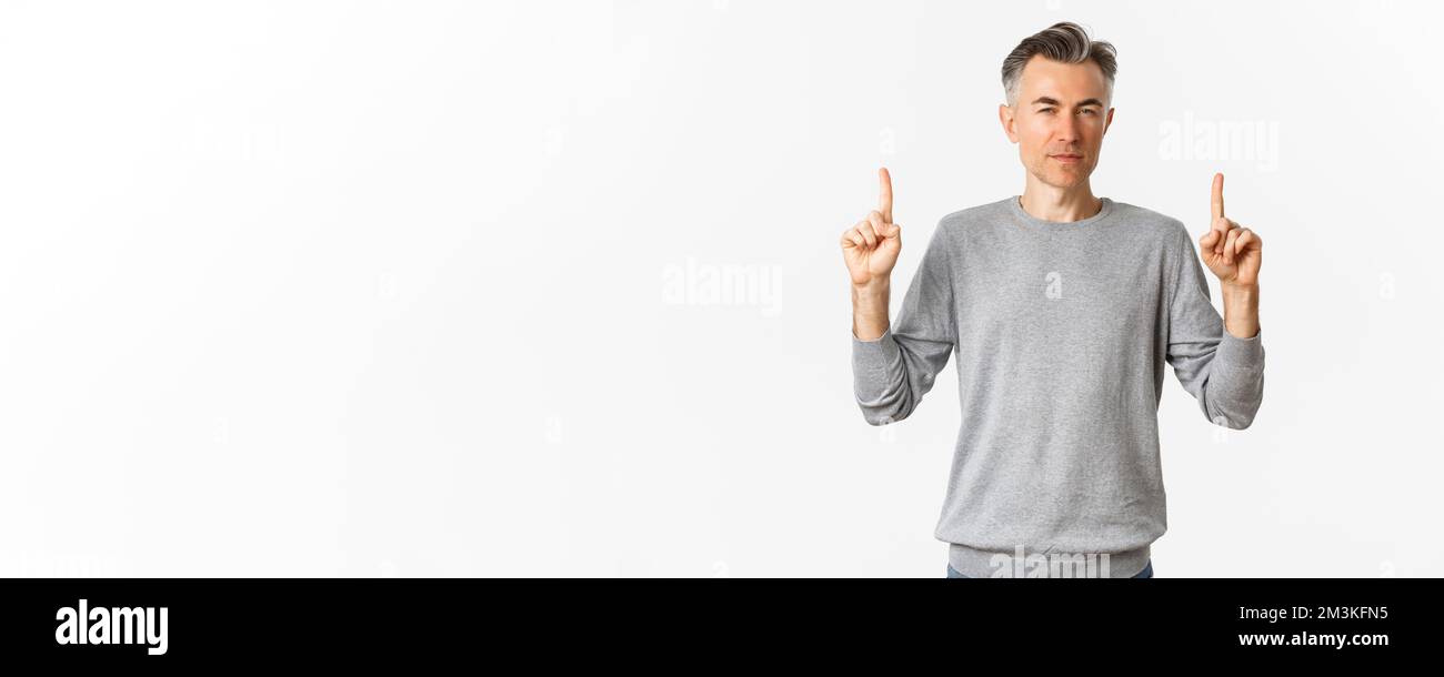 Image of thoughtful and unsure adult man, squinting hesitant while ...