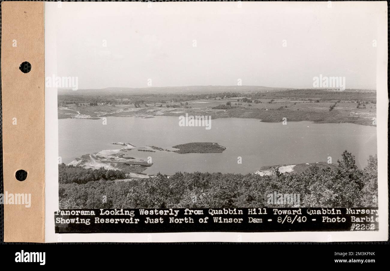 Panorama looking westerly from Quabbin Hill toward Quabbin Nursery ...