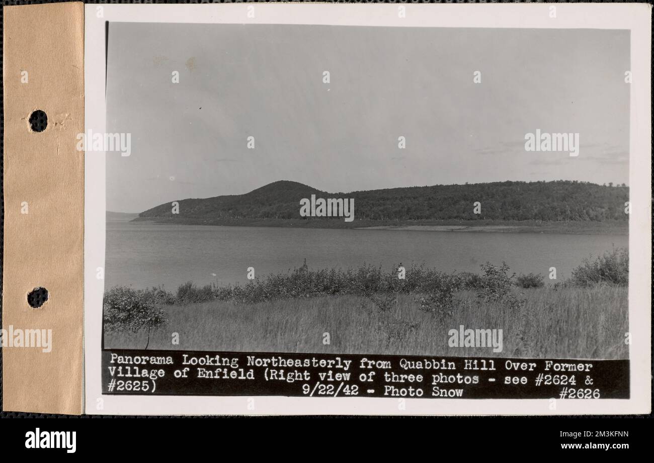 Panorama looking northeasterly from Quabbin Hill over former village of ...