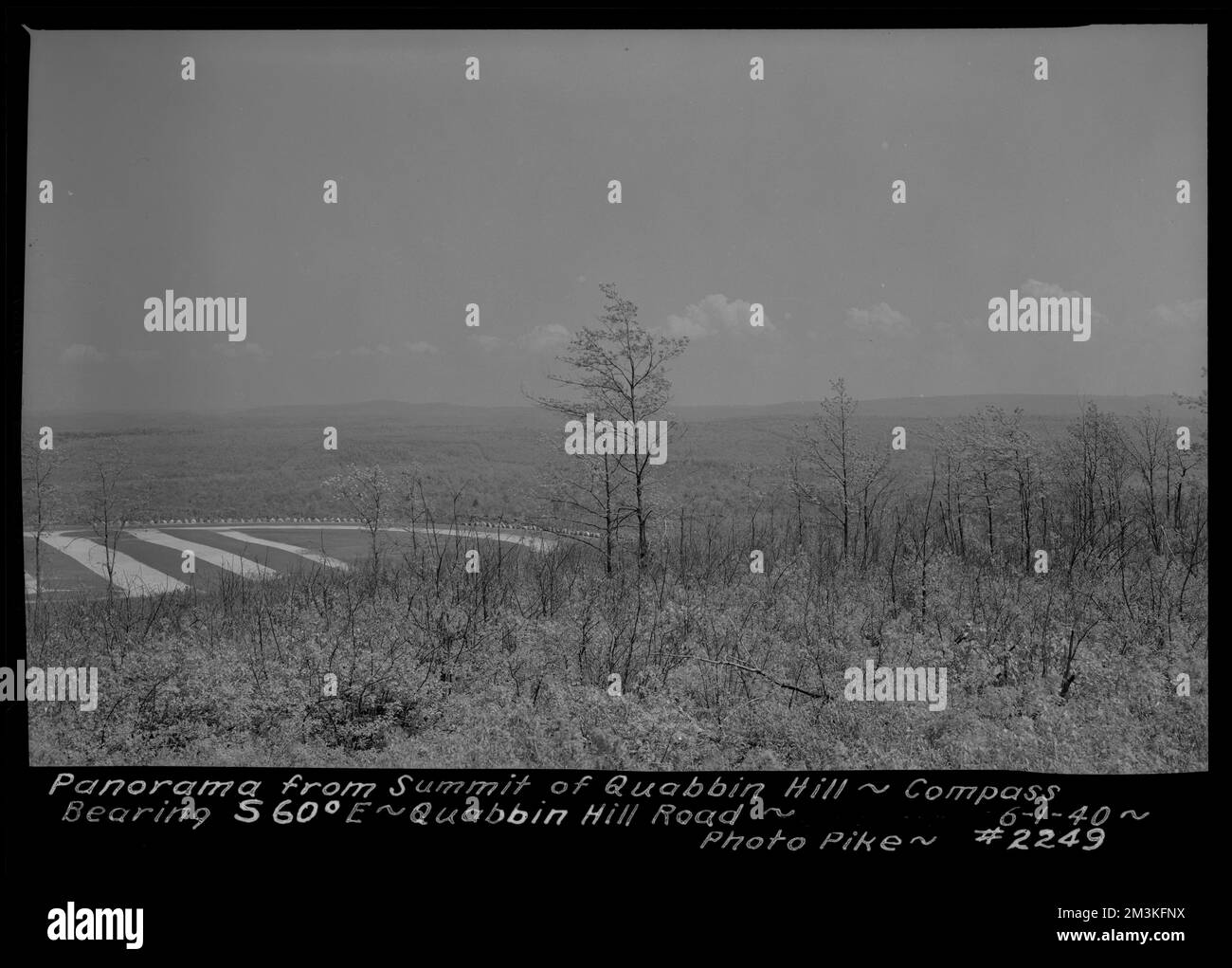 Panorama from summit of Quabbin Hill, compass bearing S60°E, Quabbin ...