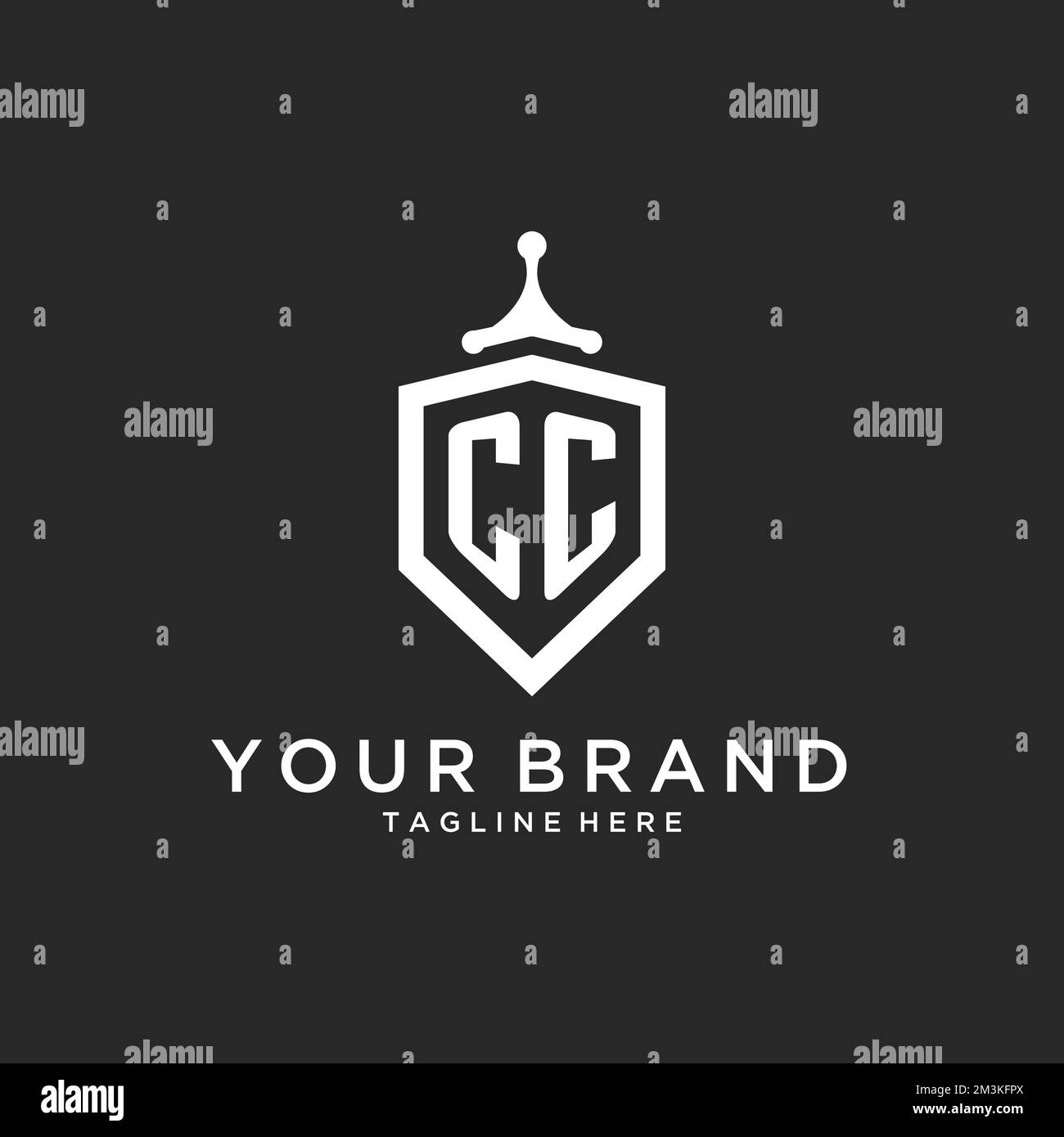 CC monogram logo initial with shield guard shape design ideas Stock Vector Image & Art - Alamy