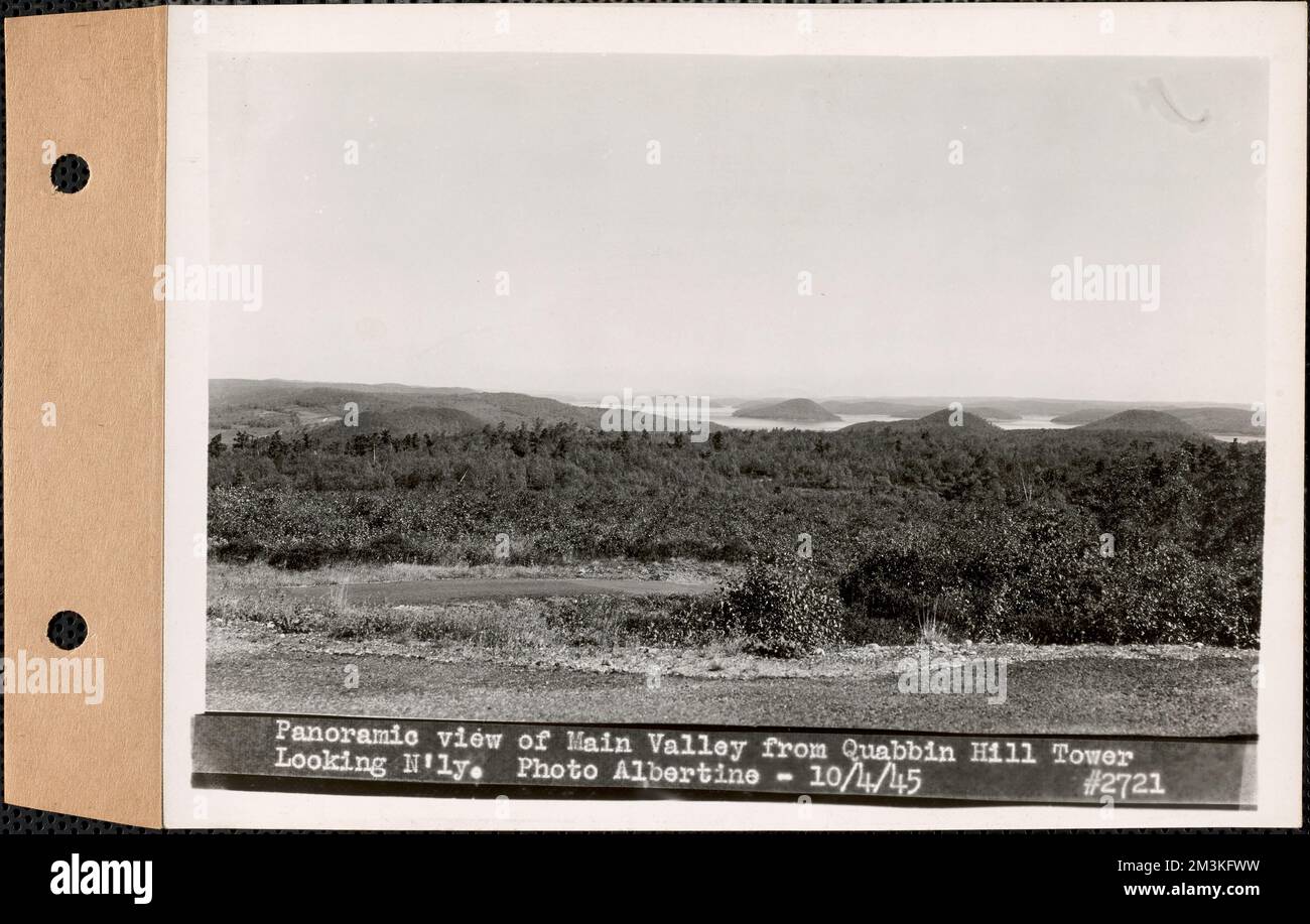 Panoramic view of Main Valley from Quabbin Hill Tower, looking ...