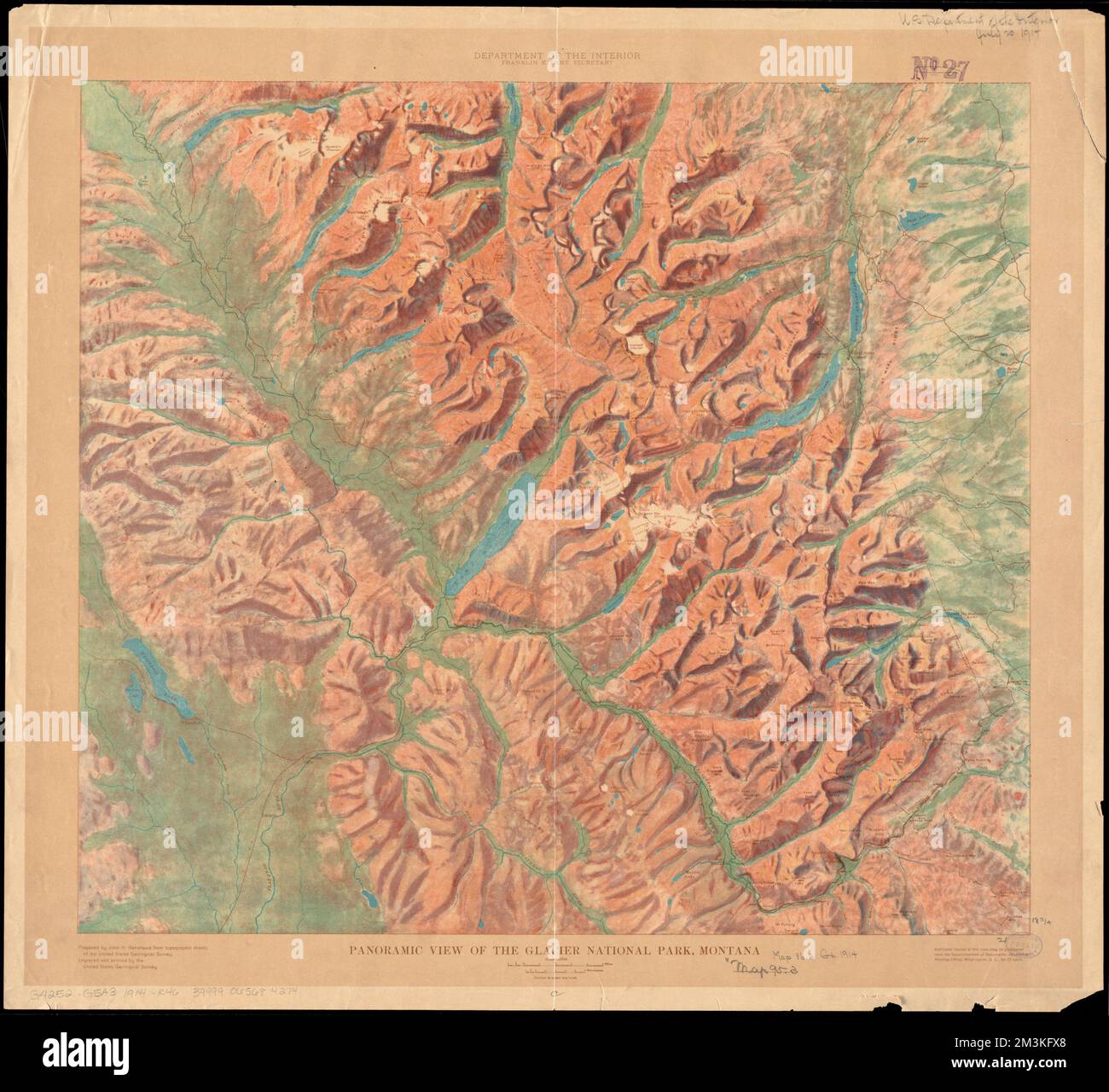 Panoramic view of the Glacier National Park, Montana , Glacier National ...
