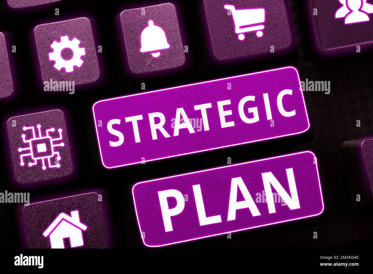 Writing displaying text Strategic Plan, Concept meaning A process of ...