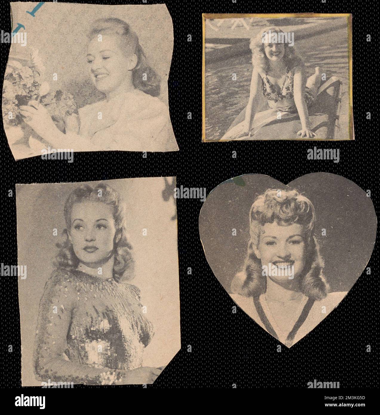 Paper cutouts from Betty Grable paper doll book , Reproductive prints ...