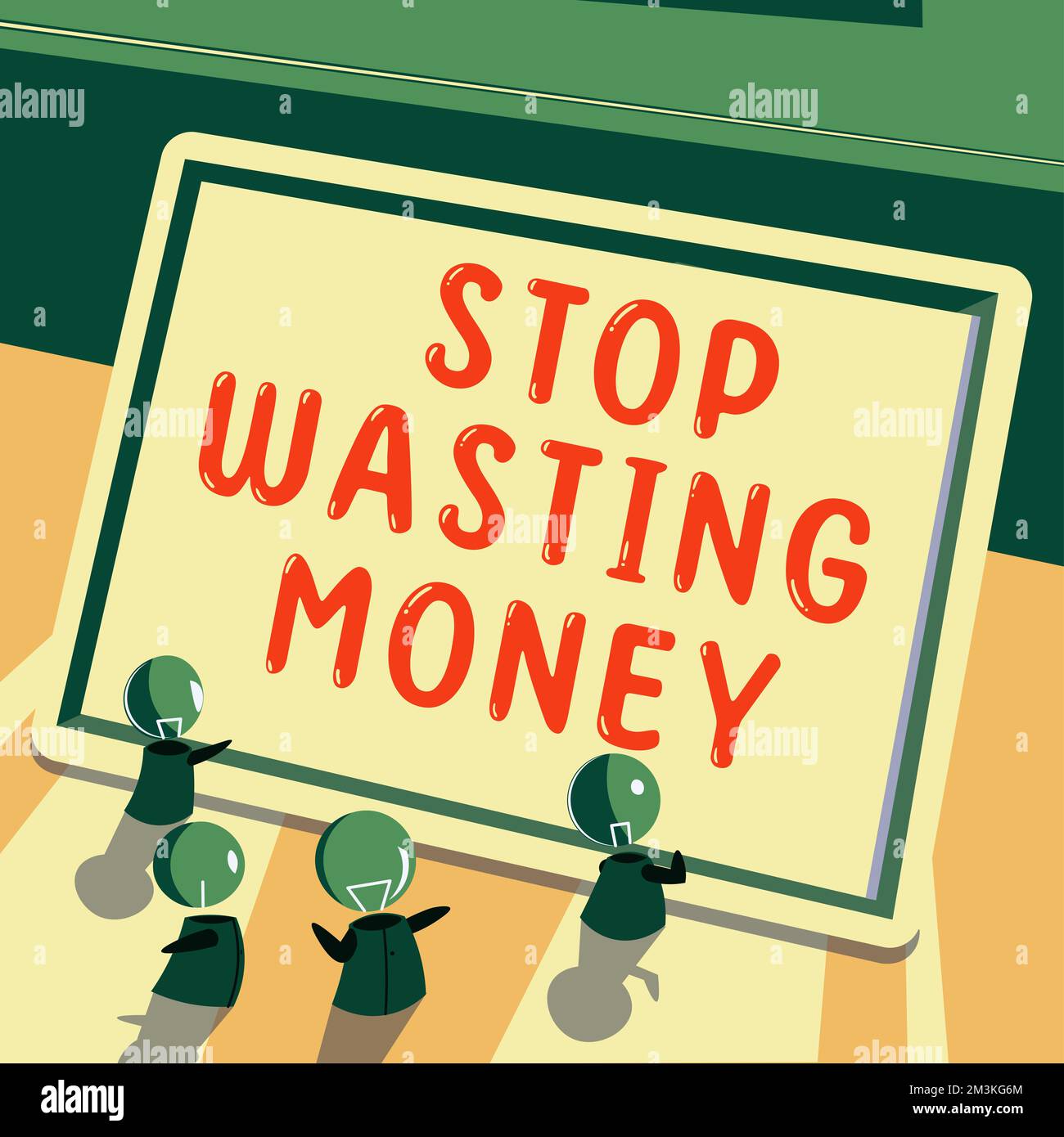 Conceptual caption Stop Wasting Money. Business showcase advicing ...