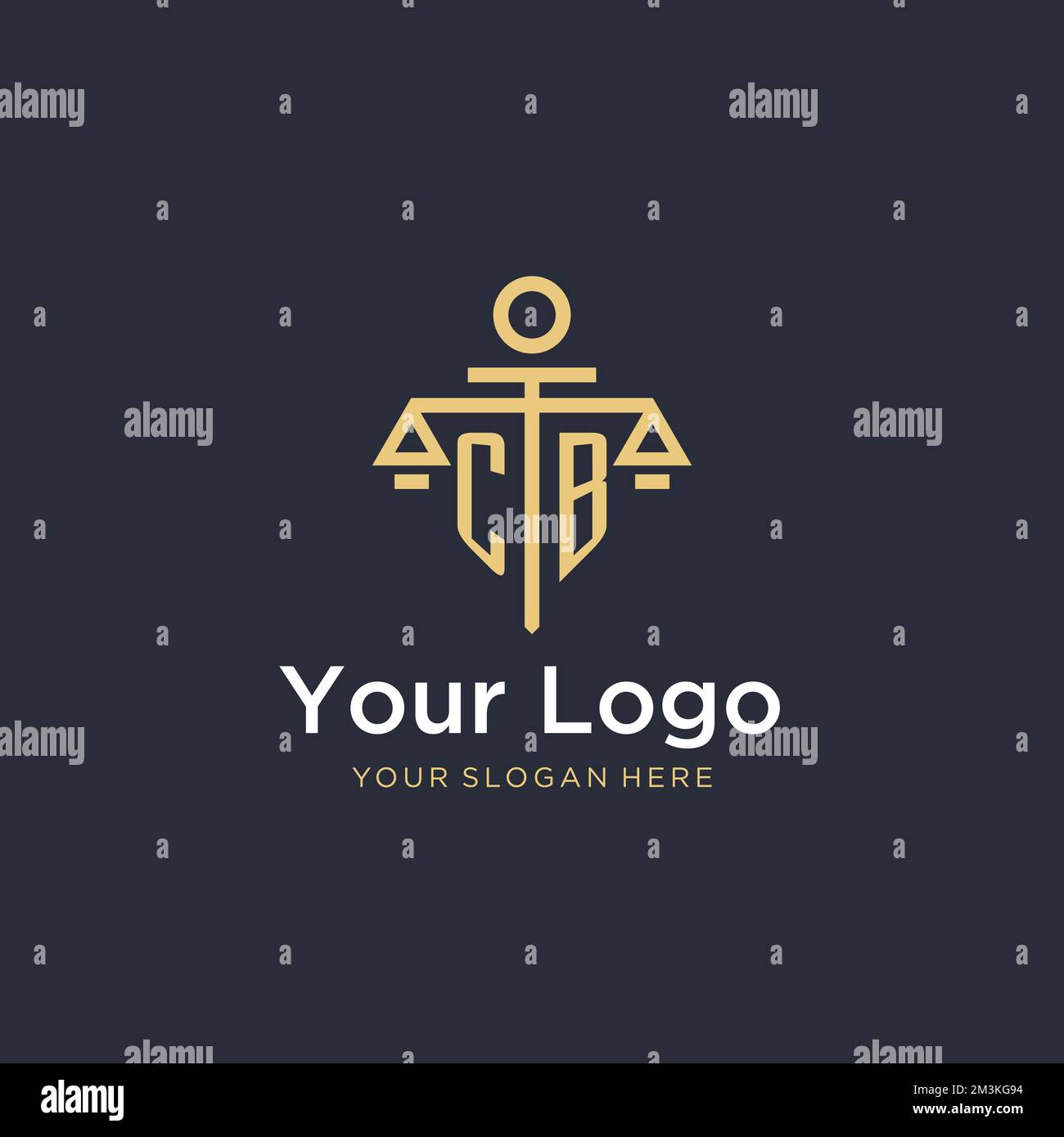 CB initial monogram logo with scale and pillar style design ideas Stock ...