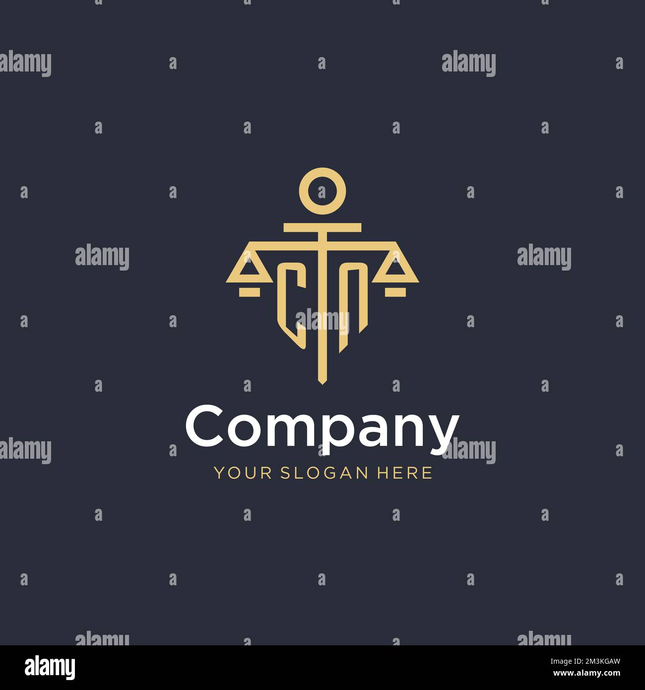 CN initial monogram logo with scale and pillar style design ideas Stock ...