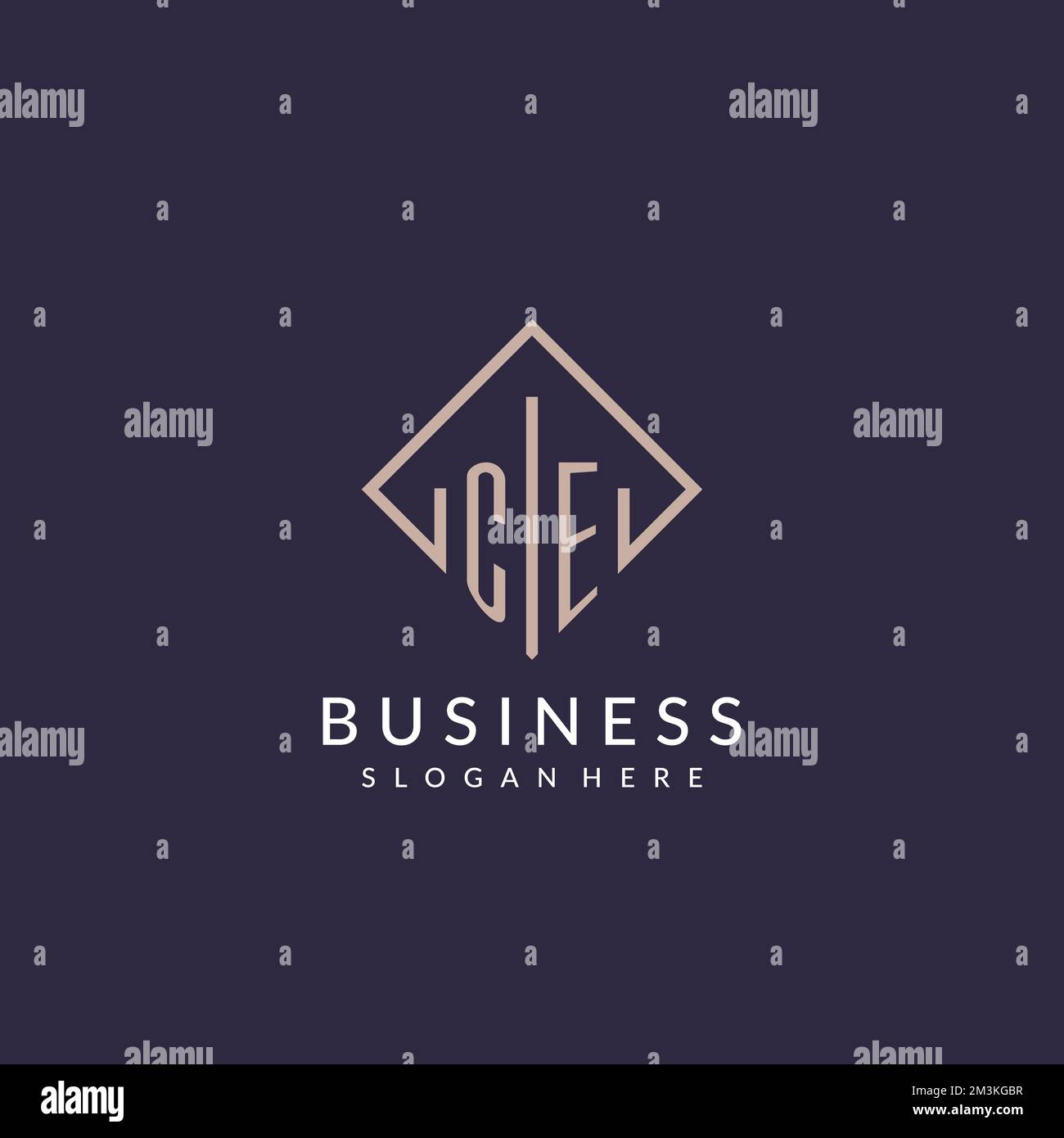 CE initial monogram logo with rectangle style design ideas Stock Vector ...