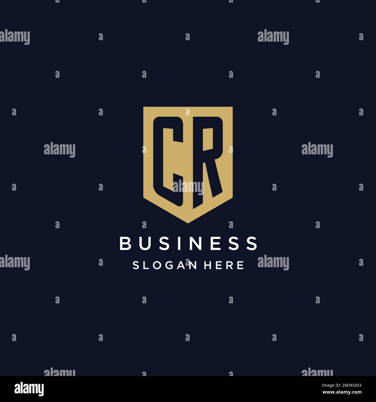 CR monogram initials logo design with shield icon template Stock Vector ...